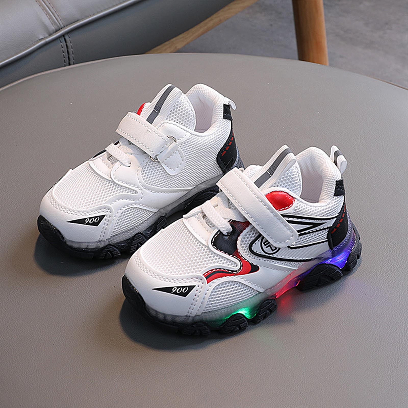 Ynynloco Girls Light Up Shoes LED Flashing Lightweight Mesh Breathable ...