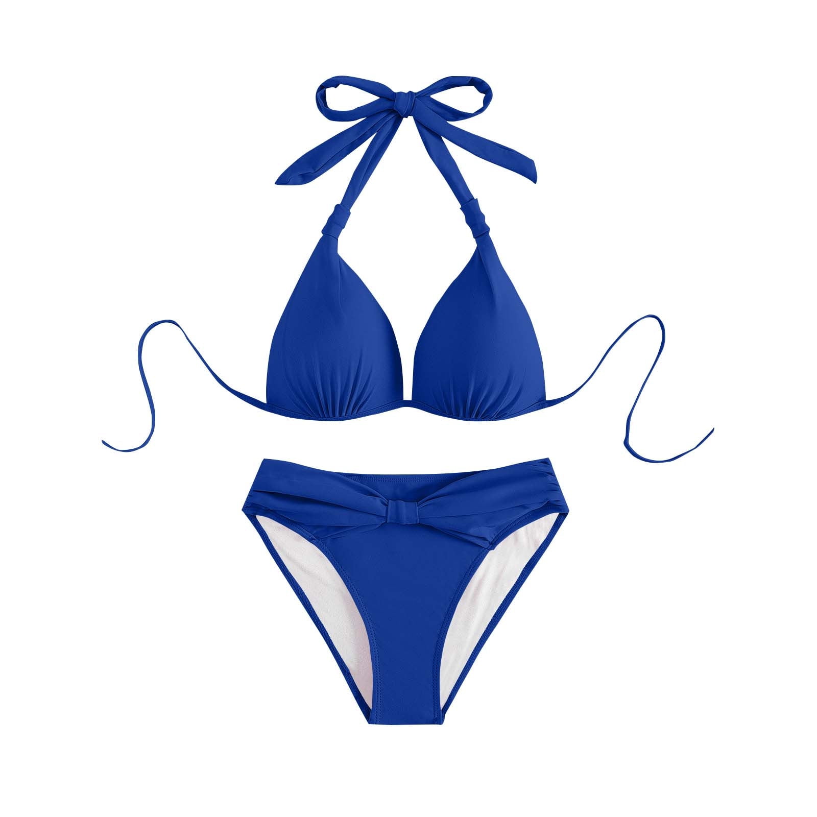 Ynynloco Swim Suits for Women 2025 Two Piece Halter Triangle Bikini ...