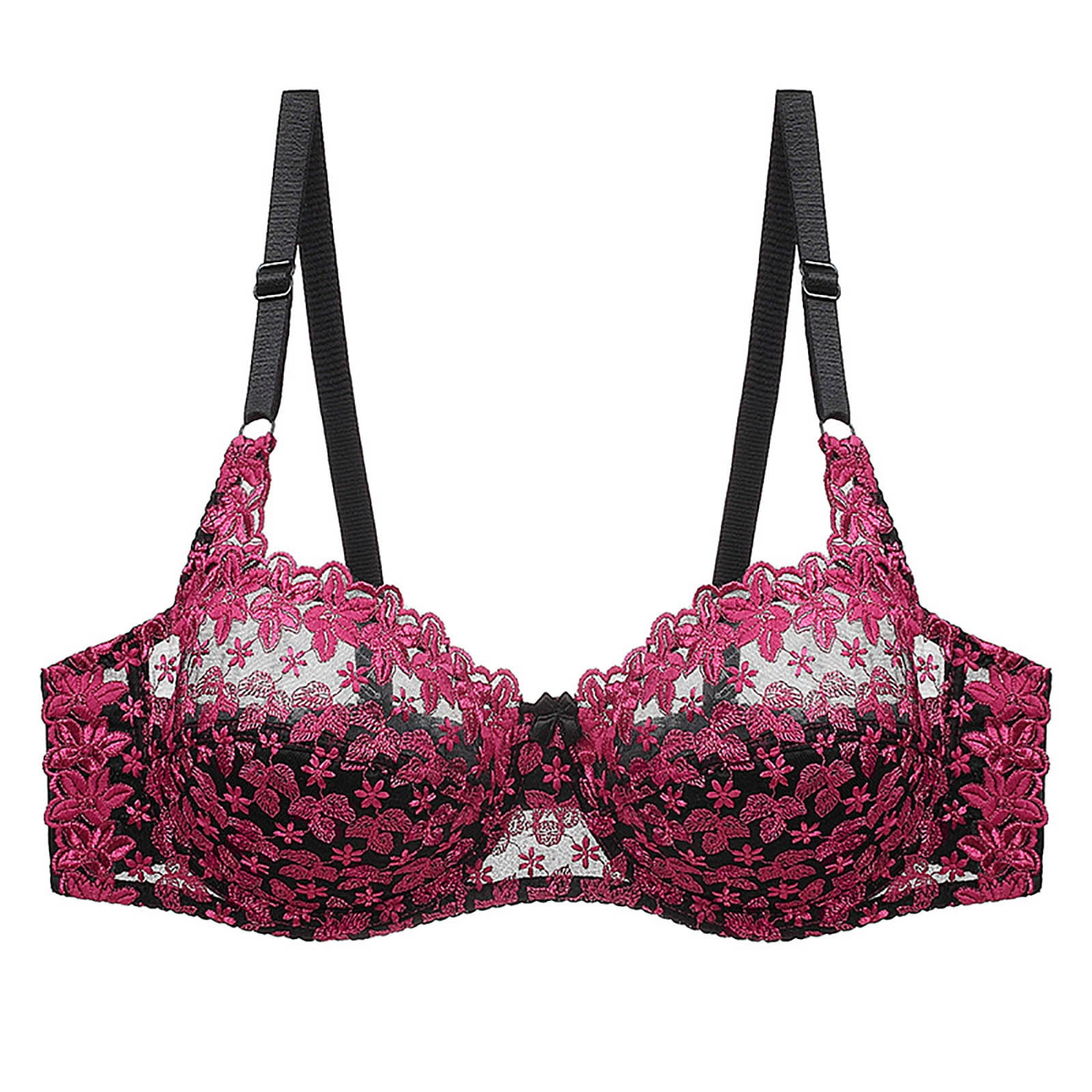 Ynynloco Women's Lace Sexy 1/2 Cup Bra Balconette Mesh Underwired Demi ...