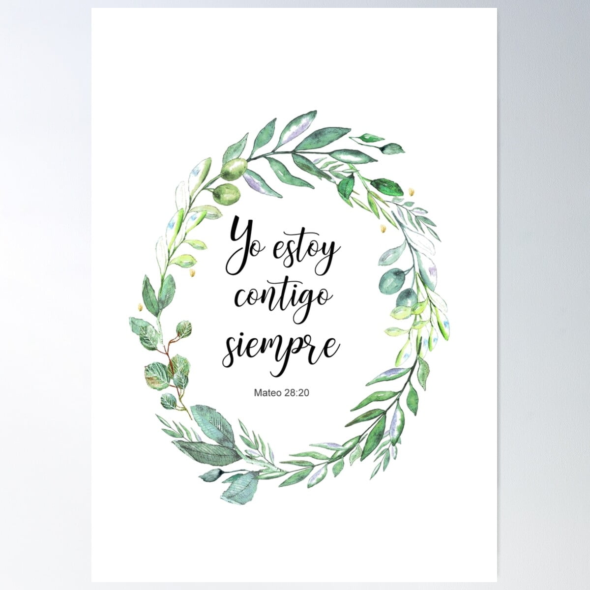 Yo Estoy Contigo Siempre - Bible Verse, Mateo 28:20 Poster Wall Art ...