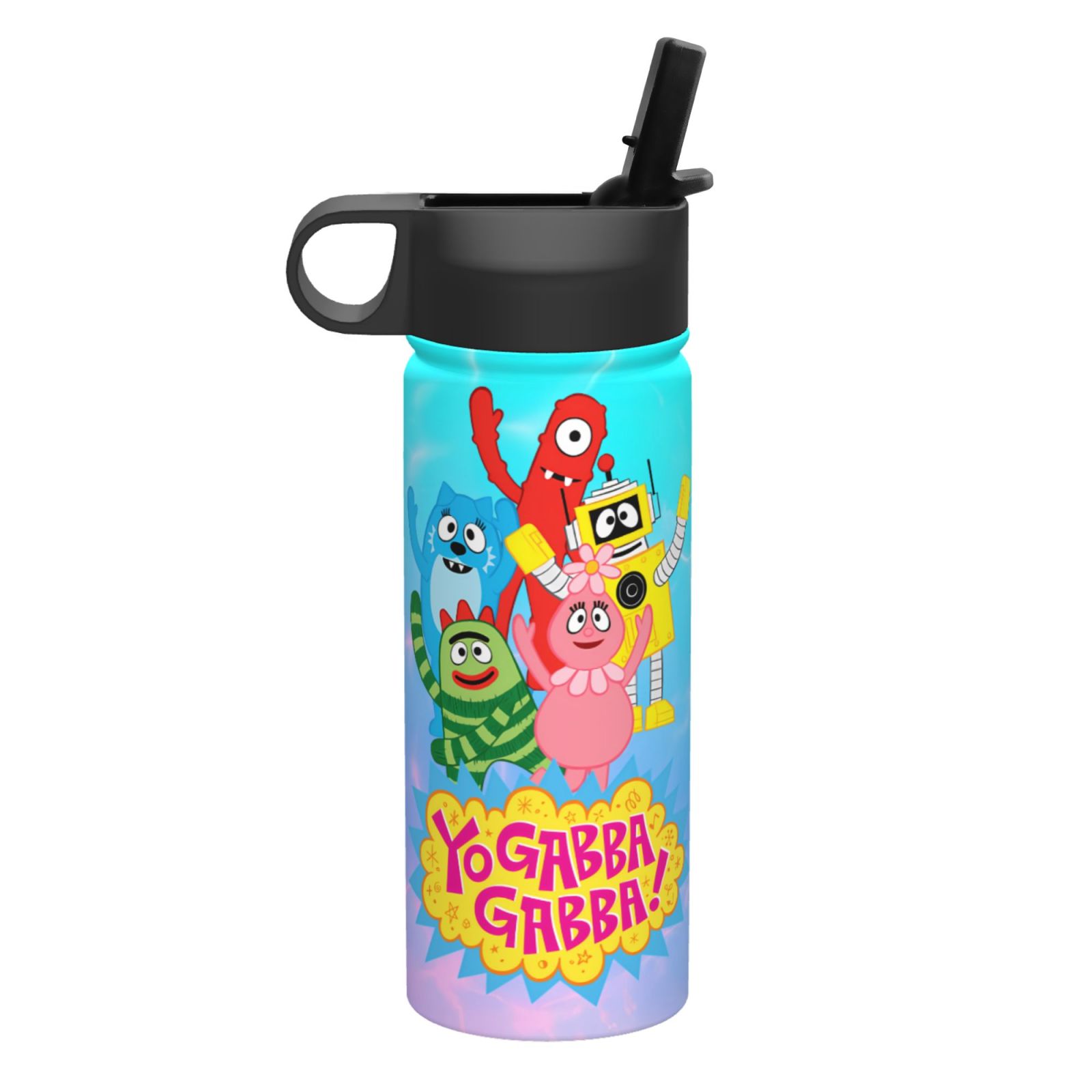 Yo Gabba Gabbaland Kids Insulated Water Bottle With Straw - 18 Oz ...