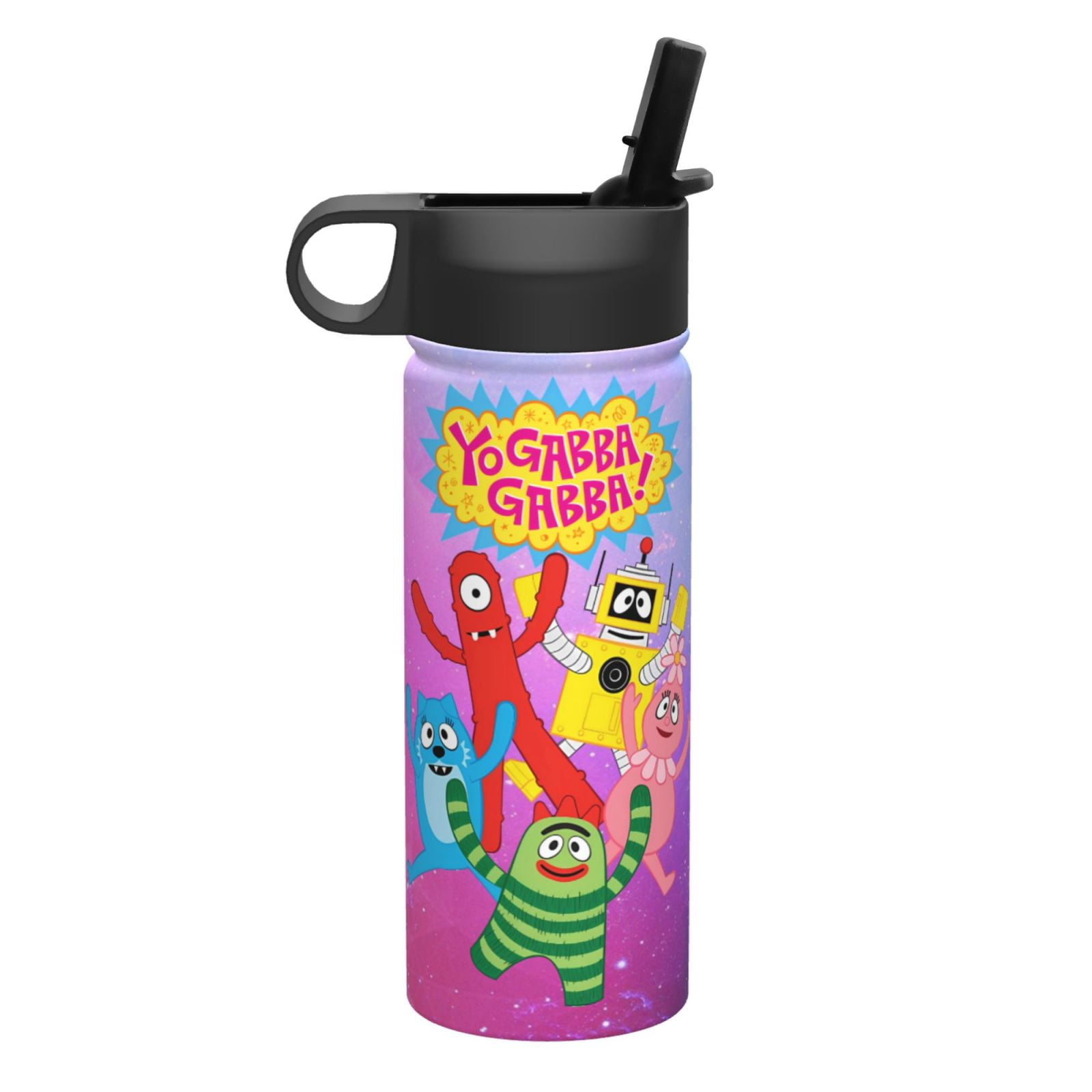 Yo Gabba Gabbaland Kids Insulated Water Bottle With Straw - 18 Oz ...