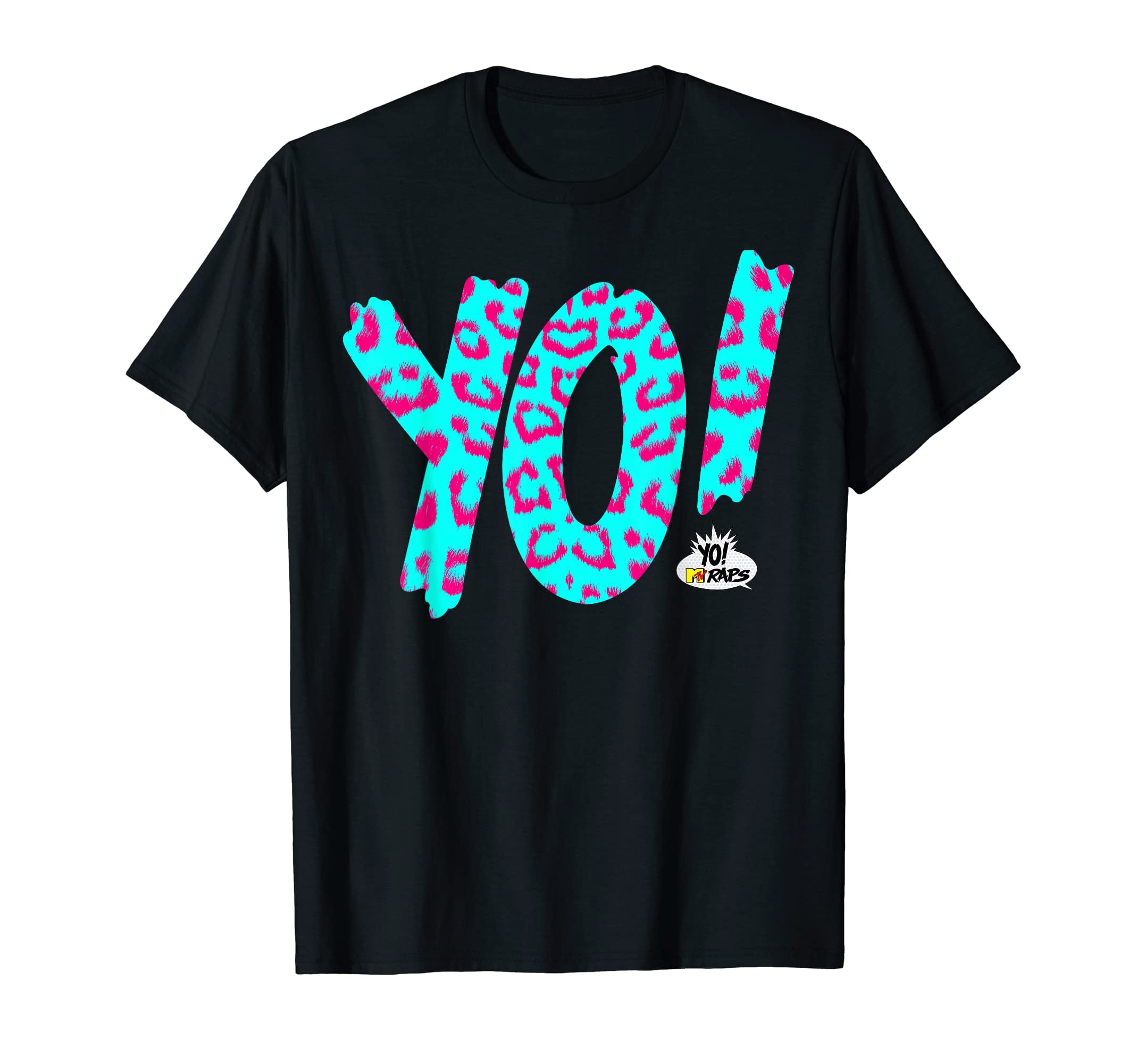 Yo! MTV Raps Neon Leopard Print Logo T-Shirt - Walmart.com