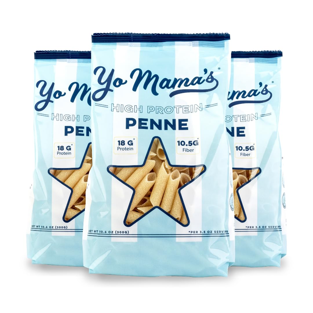 Yo Mama's Foods High Protein High Fiber Penne Pasta | (3) 10.6 Ounce ...