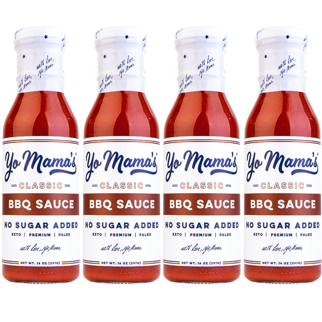Yo Mama's Foods Keto Barbecue BBQ Sauce (Pack of 4) - No Sugar Added, Low Carb, Vegan, Gluten ...