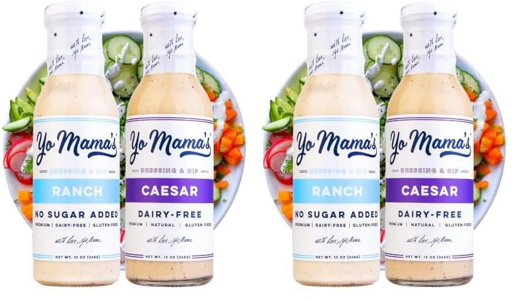 Yo Mama's Foods Keto Ranch & Caesar Combo Dressing and Dip - Pack of (2 ...