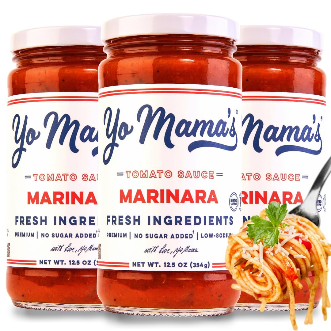 Yo Mama's Foods No Sugar Added, Low Carb, Marinara Sauce, 12.5 oz (Pack ...