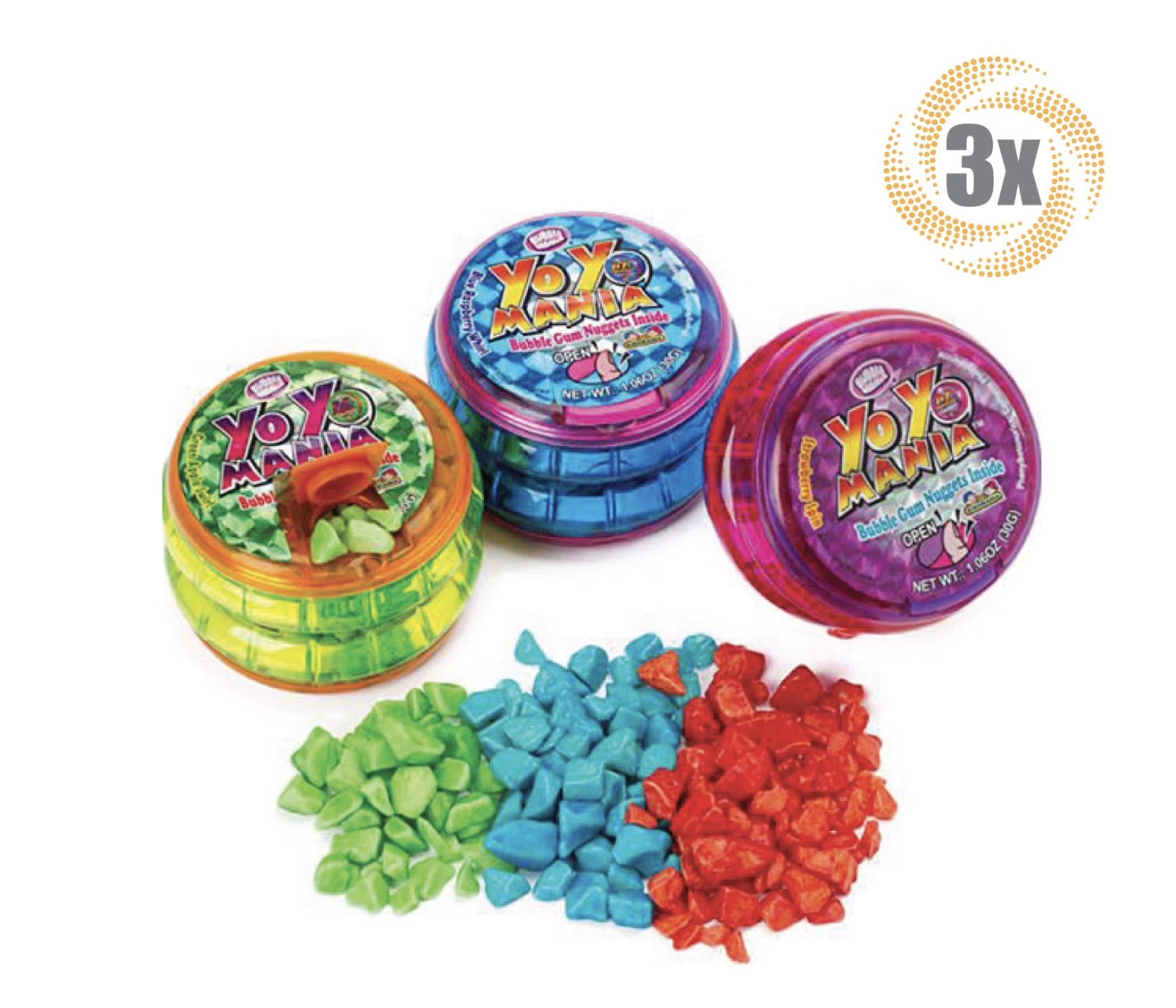 Yo Yo Mania Yo-Yo Toys Filled with Bubble Gum Nuggets, 3-Pack - Walmart.com