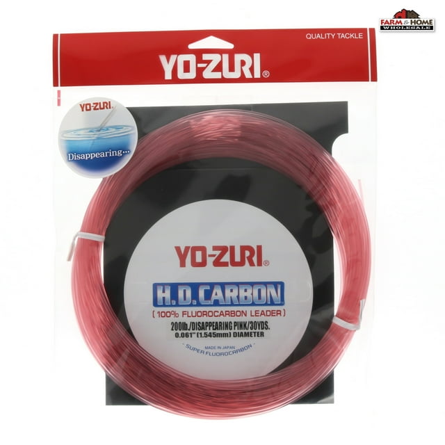 Yo-Zuri HD200 lbDP H.D. Carbon Fluorocarbon Fishing Leader Pink 200 lb 30 Yards - Walmart.com