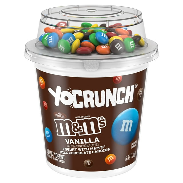 YoCrunch Vanilla Low Fat Yogurt with Mini M&Ms(R), 6 oz Yogurt Cup ...