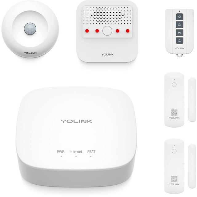YoLink Home Security Starter Kit - Wireless Smart DIY Burglar Alarm, Intrusion Detection, LoRa ...