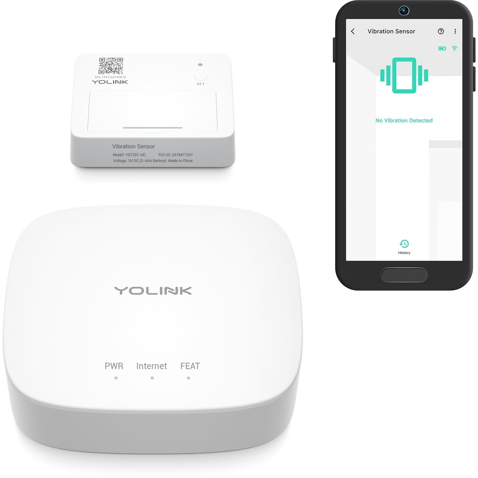 YoLink LoRa Smart Vibration Sensor & Hub Starter Kit: Hub & Smart Shock ...