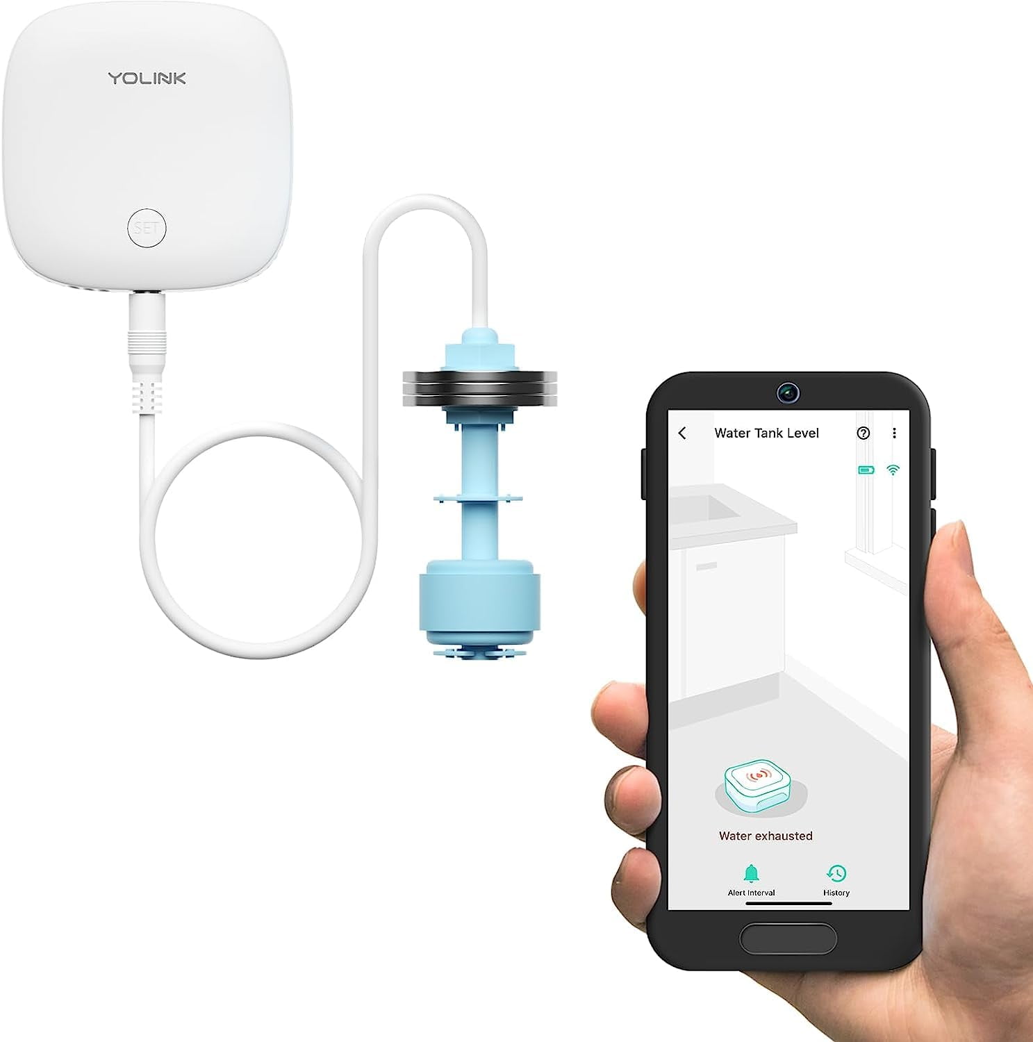 YoLink LoRa Smart Water Level Monitoring Sensor, Wireless Battery ...