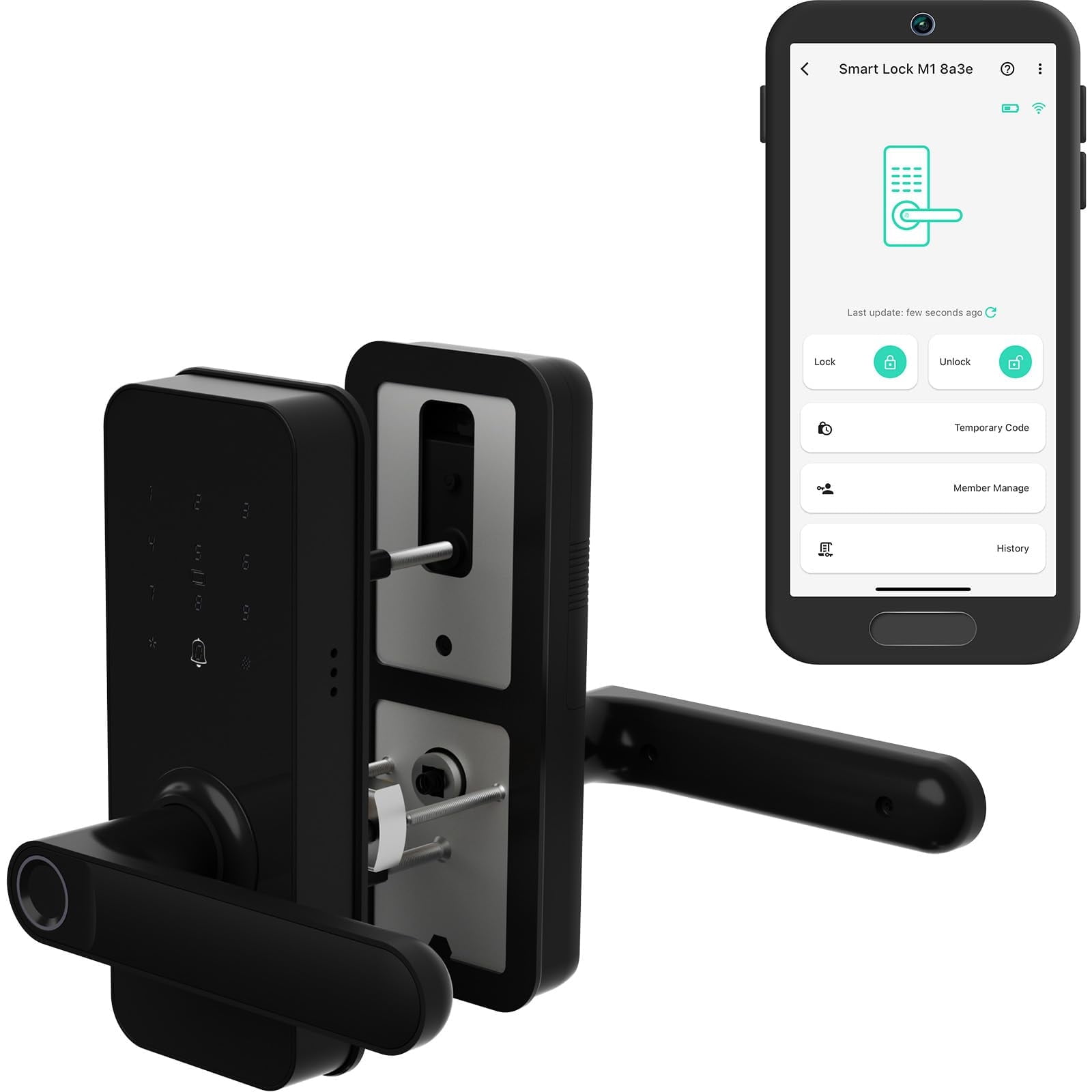 YoLink Smart Lever Lock, Smart handle lock, door lock with Fingerprint ...