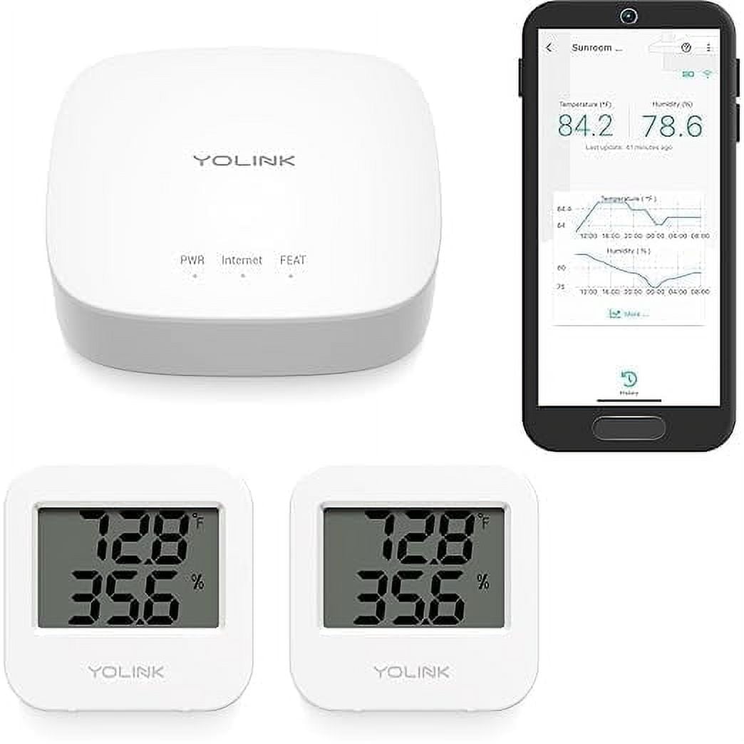 YoLink Smart Wireless Temp/Humidity Sensor, for Fridge Monitoring, Alexa IFTTT, 2 Pack - Hub ...