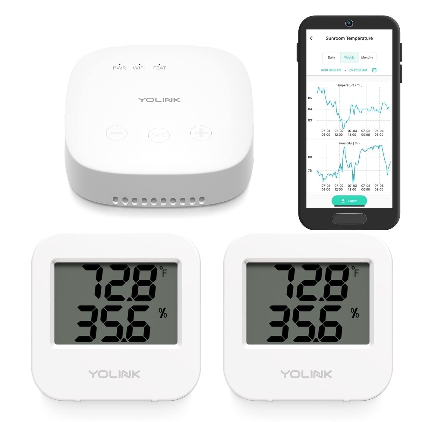 YoLink SpeakerHub & Two Temp / Humidity Sensors Starter Kit – Audio Hub ...