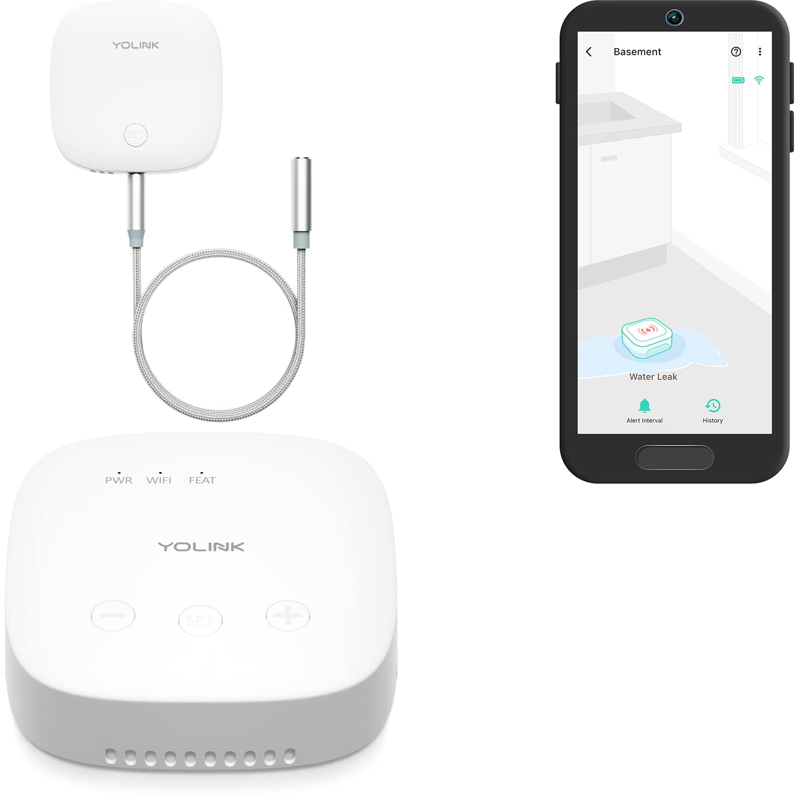 YoLink Water Leak Sensor 2, 1/4 Mile World's Longest Range Smart Home ...