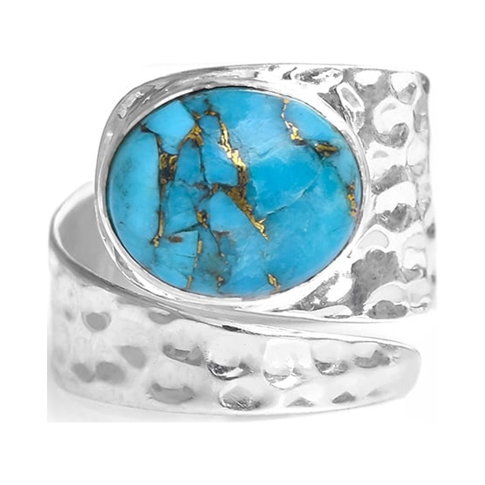 YoTreasure Blue Copper Turquoise Solid .925 Sterling Silver Designer ...