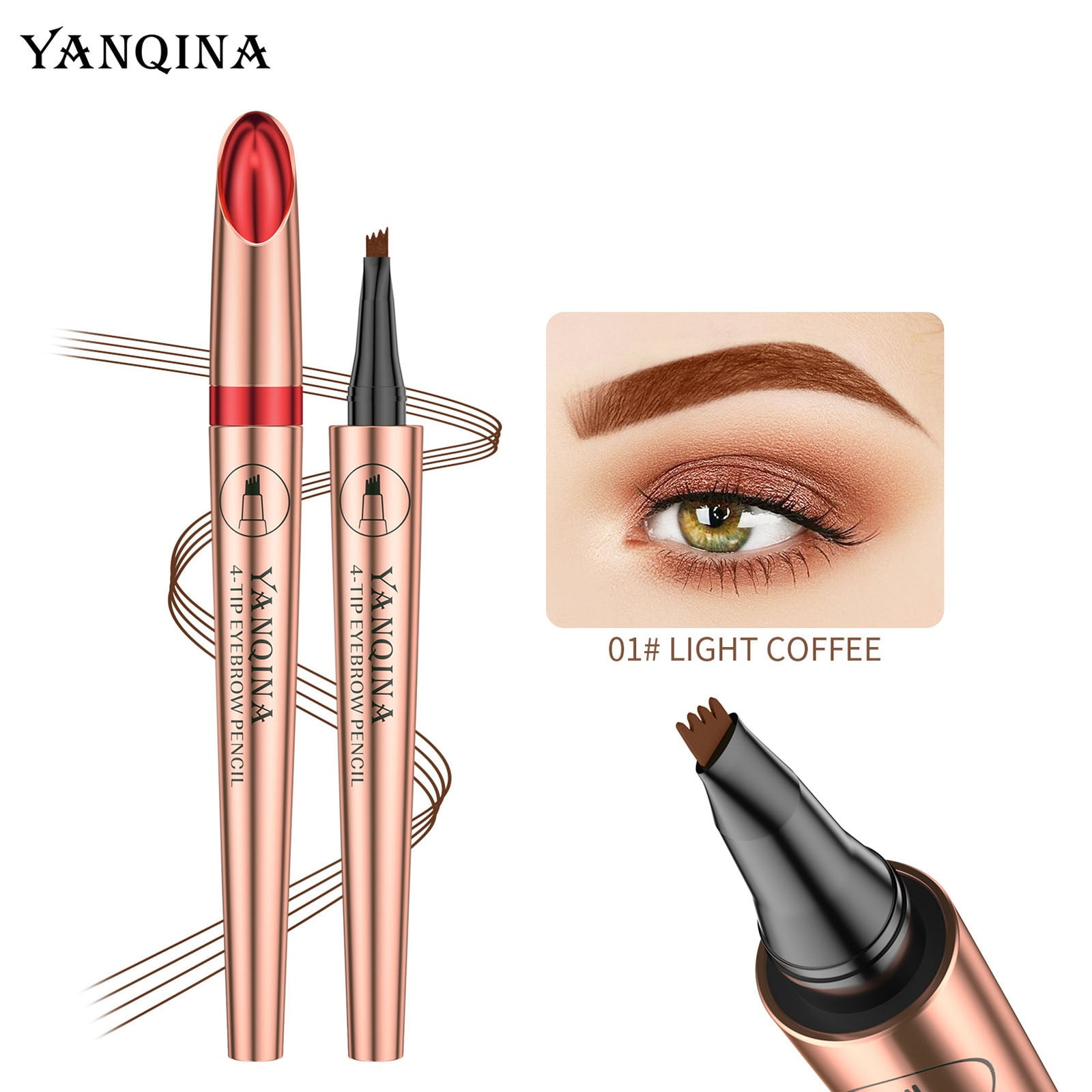 YoWeiPon Eyebrow Pen / Waterproof Eyebrow Pen - Eyebrow Pencil Upgraded ...