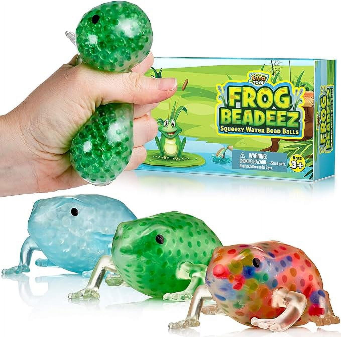 YoYa Toys Frog Beadeez Squishy Stress Balls (3 Pack) - Colorful Water ...