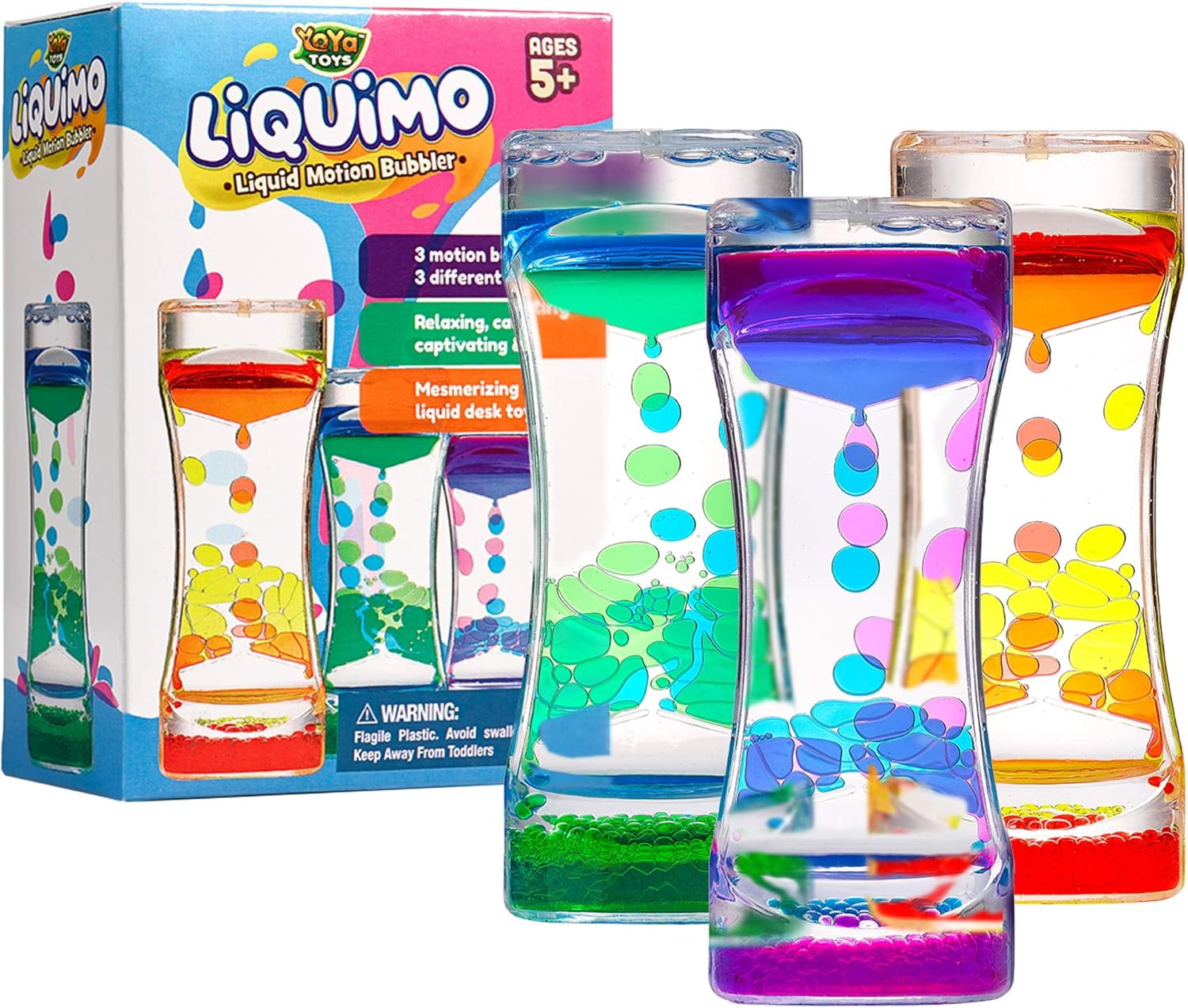 YoYa Toys Liquimo - Liquid Motion Bubbler - 3 Pack - Sensory Fidget ...