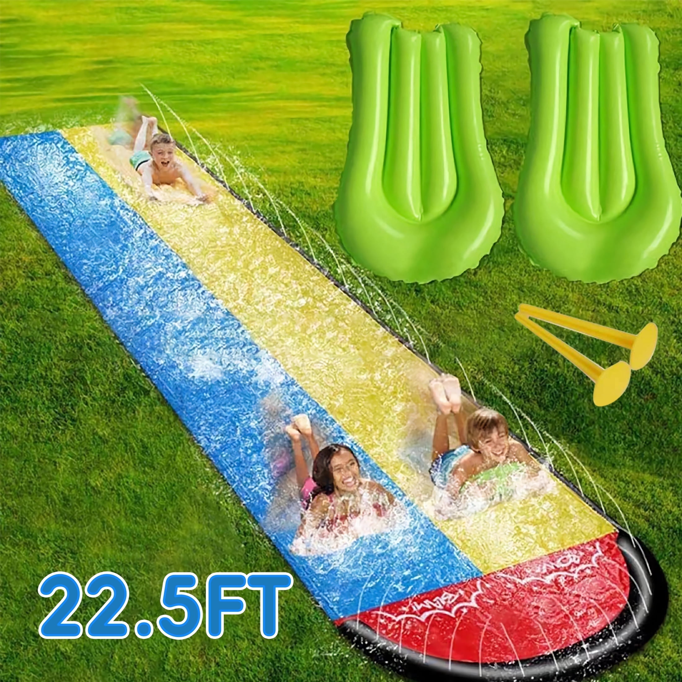KOPPOP 22.5ft Double Inflatable Water Slide, Heavy Duty PVC with ...