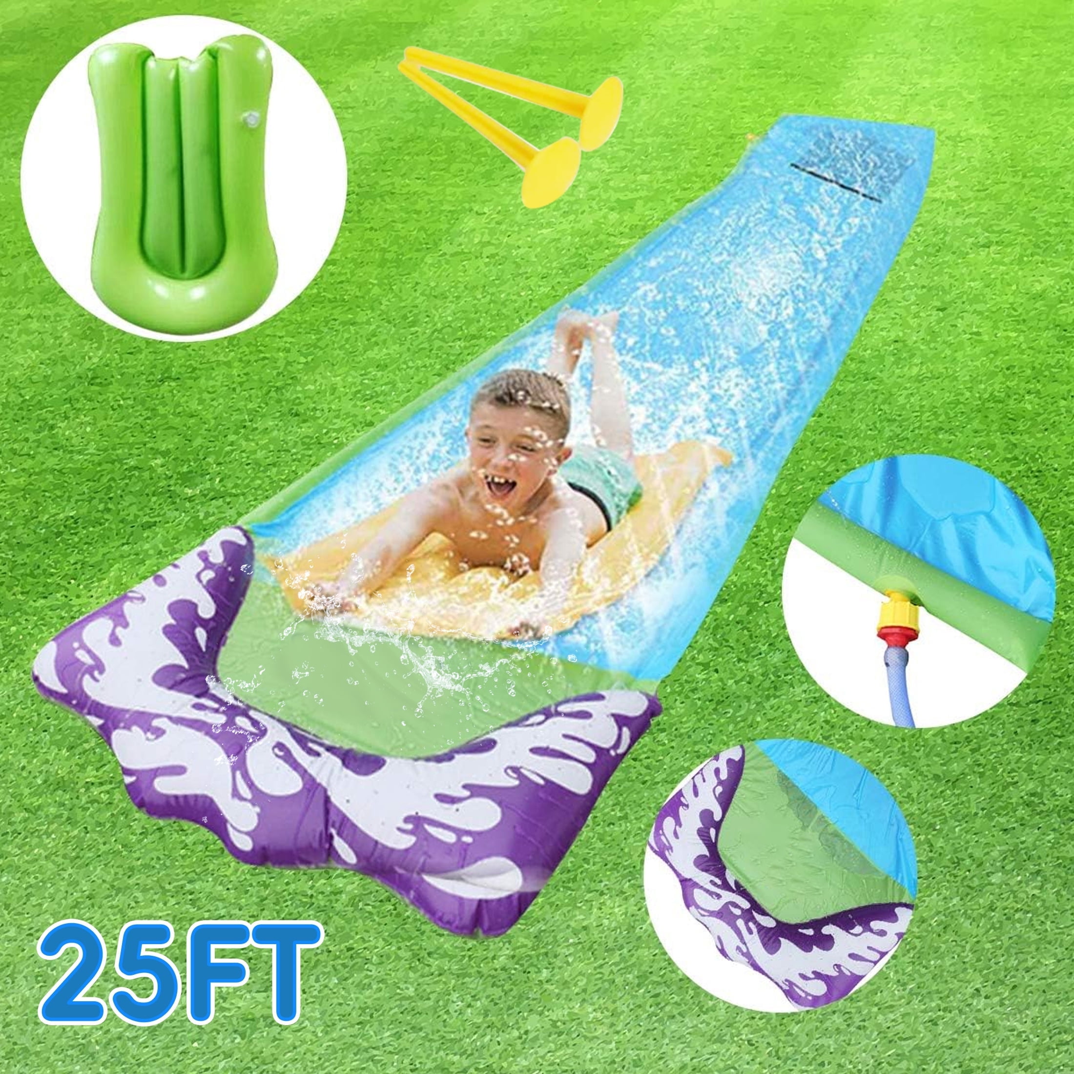 KOPPOP 25ft Slip and Slide Inflatable Water Slide, Heavy Duty PVC ...
