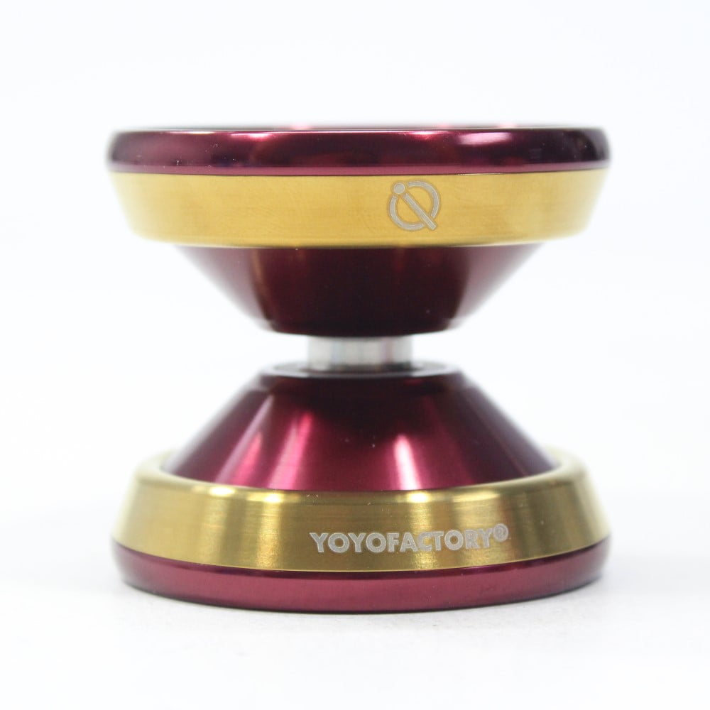YoYoFactory IQ Yo-Yo - Wide Bi-Metal Performer YoYo (Maroon with Gold ...