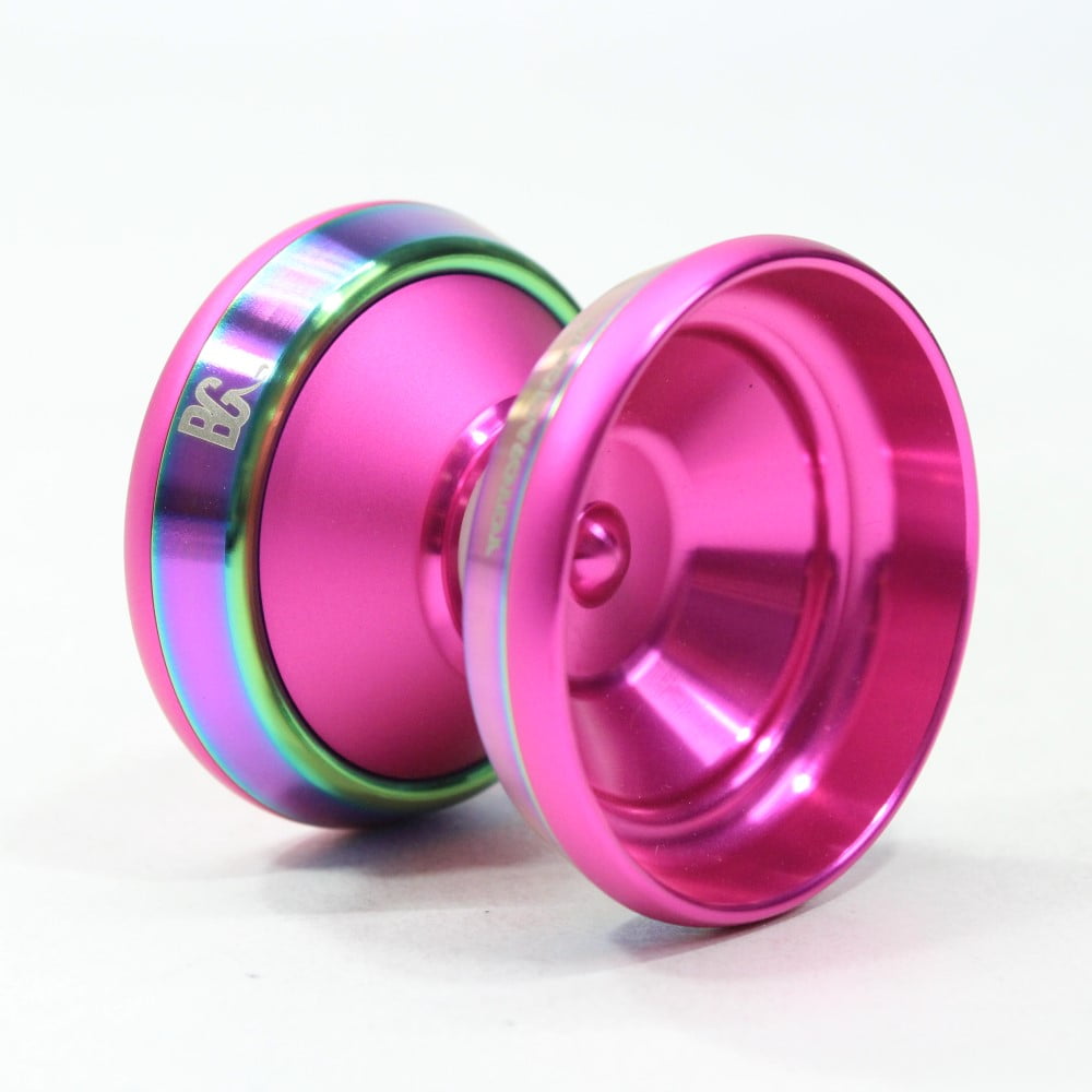 YoYoFactory IQ Yo-Yo - Wide Bi-Metal Performer YoYo (Pink with Rainbow ...