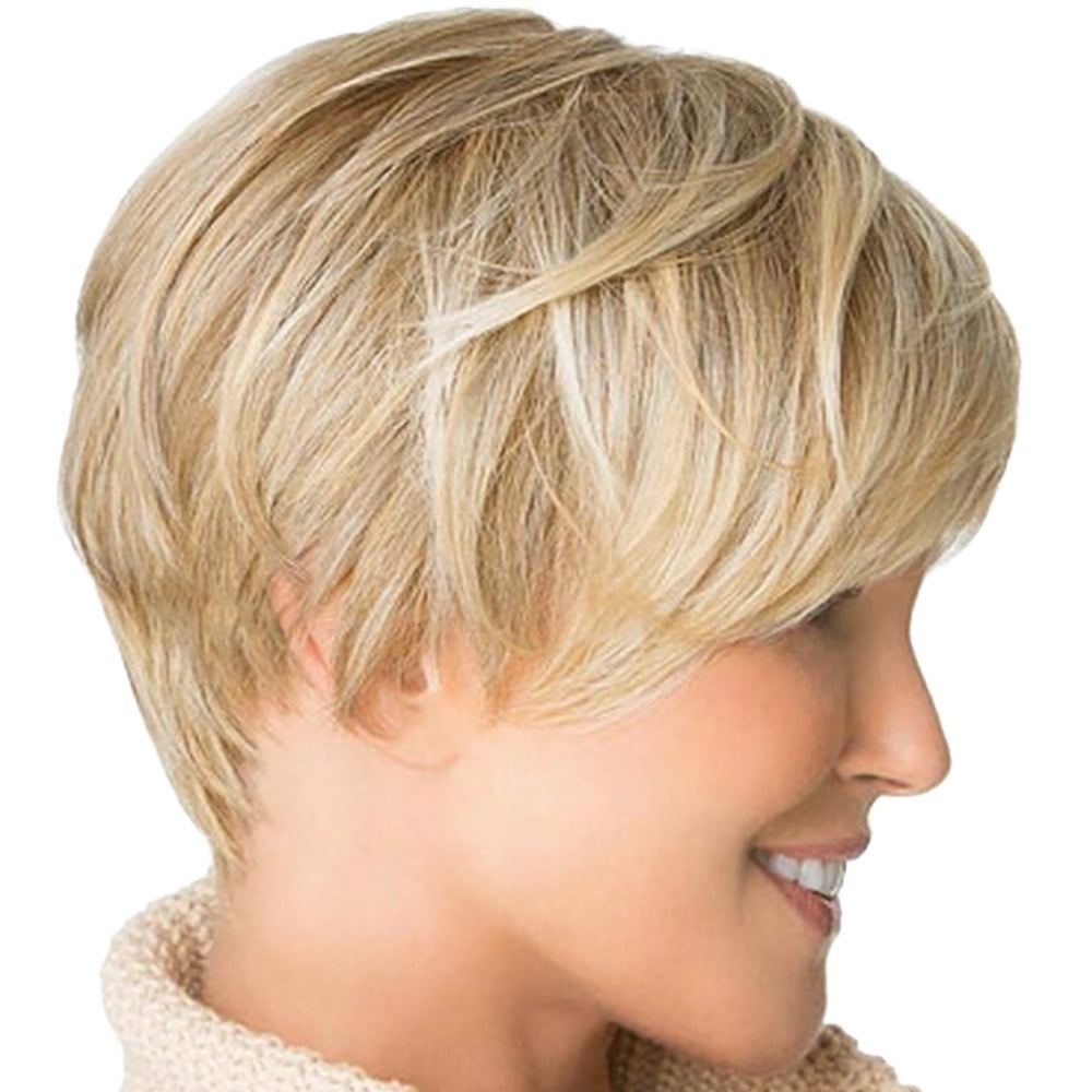 YoaNJYGR Hair Swim Cap Wigs Short Straight Synthetic Hair Full Wigs for ...