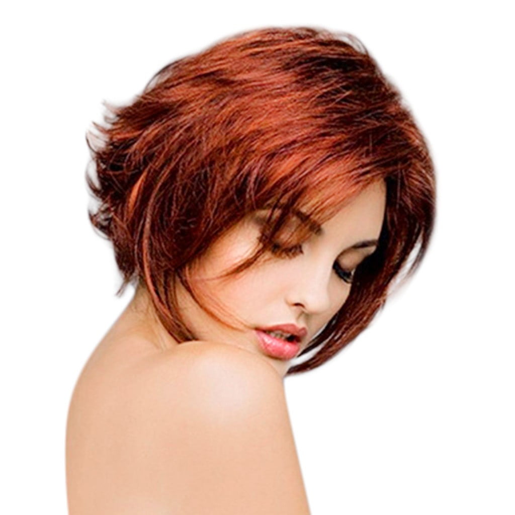 YoaNJYGSpace Buns Hair Piece Short Wavy Bobo Human Hair Rose net Wig ...