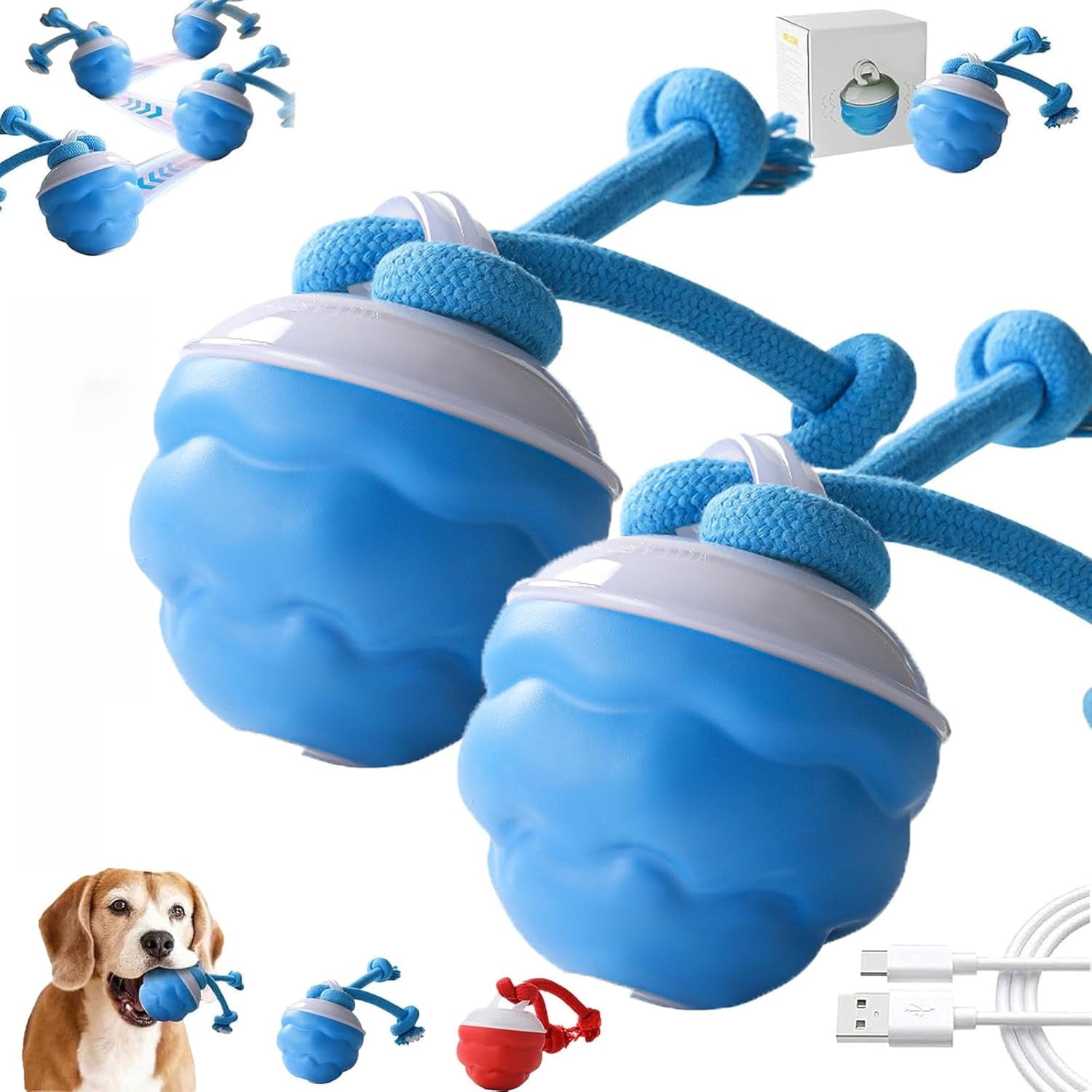 Yobensun Dog Toy, Interactive Dog Ball Toy, Motion Activate Rolling Ball, Squeaky Self Rolling ...