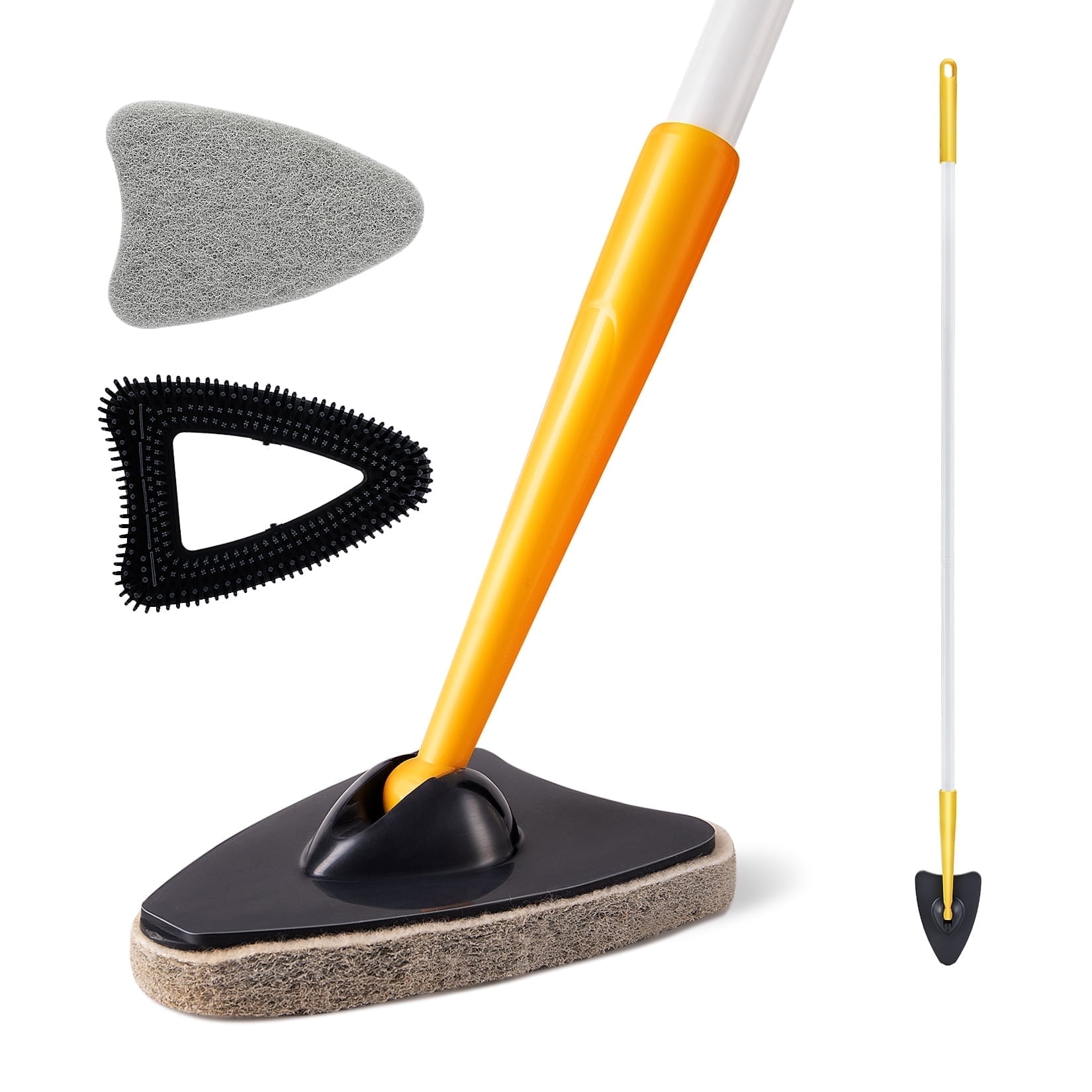 Yocada 2 in 1 Bath Tub Scrubber Brush 2 Scouring Pads for Tile Wall ...