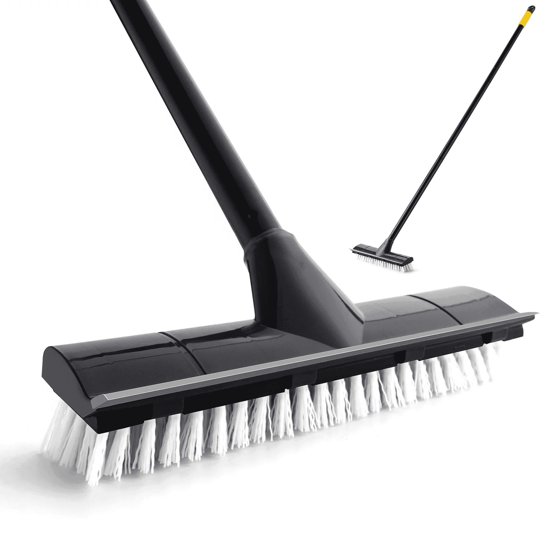Yocada Floor Scrub Brush with 50" Adjustable Pole 2-in-1 Stiff Bristle ...
