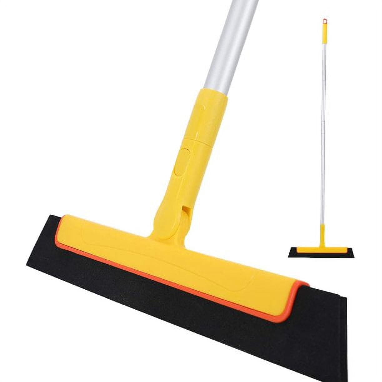 Yocada Floor Squeegee Broom with 51" Adjustable Iron Pole for Bathroom ...