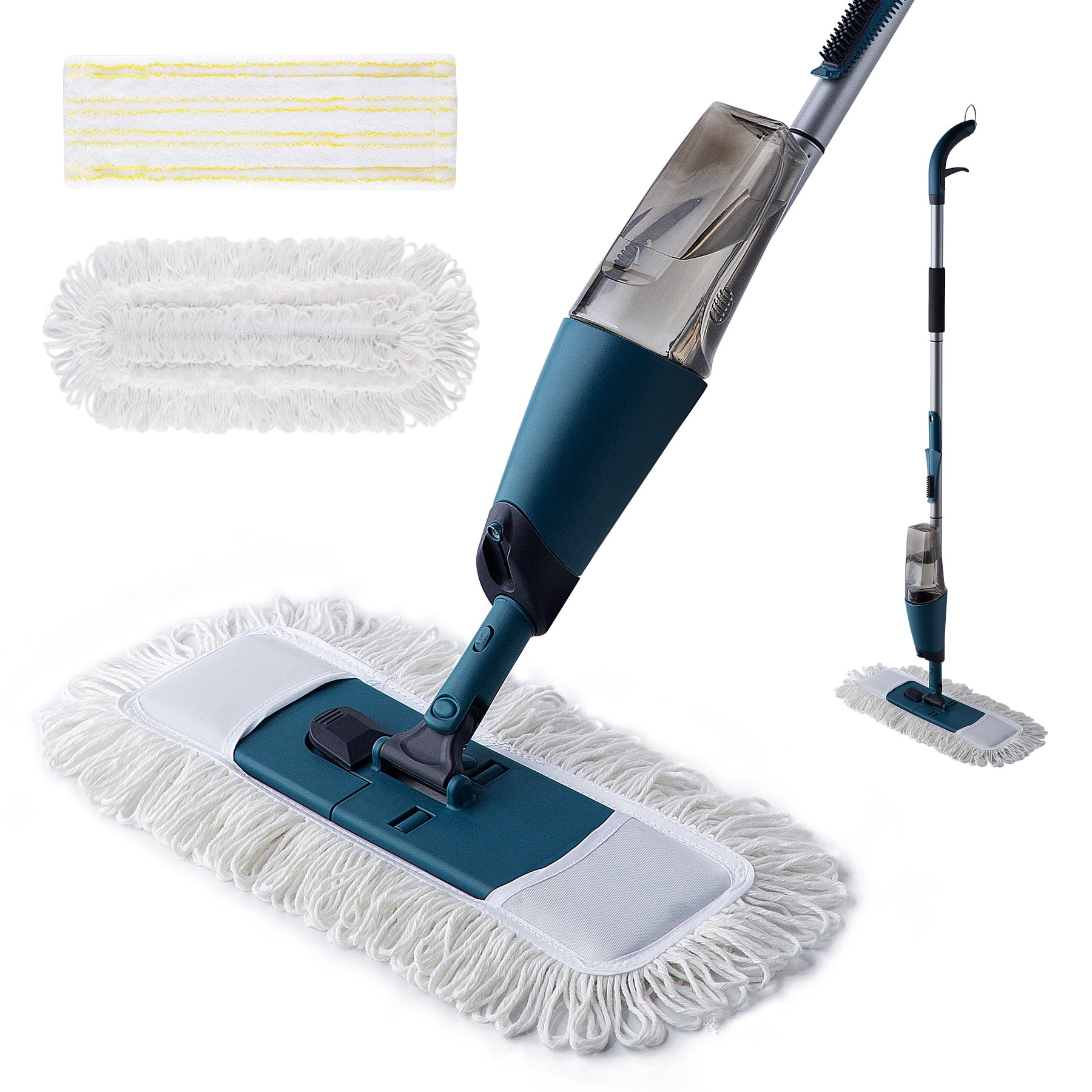Yocada Spray Mop with Long Handle for Hardwood Ceramic Tile Laminate Floor Cleaning Total 2 Mop ...