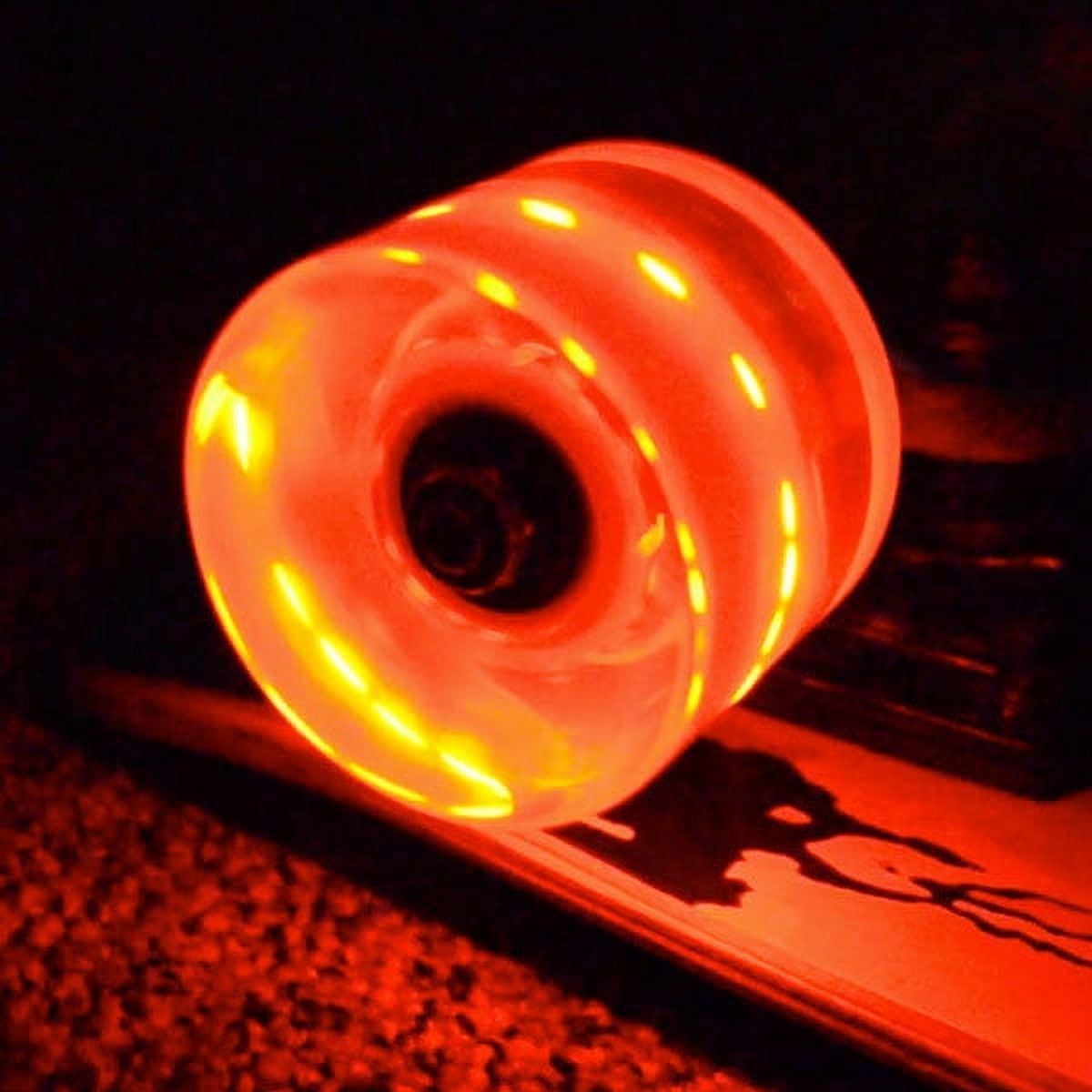 Yocaher LED light-up 62mm Longboard Wheels - Red lighting - Walmart.com