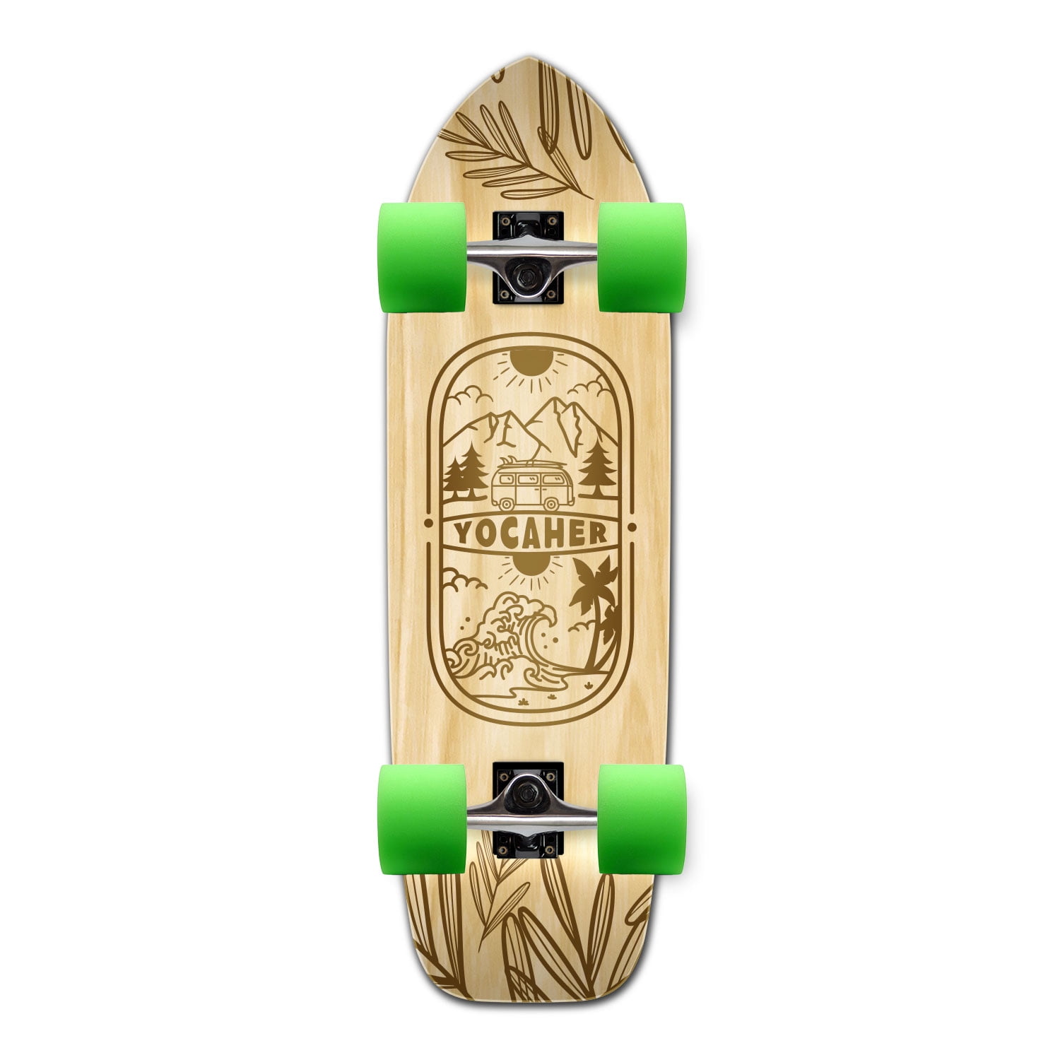 Yocaher Old School Longboard Complete - Adventure Natural - Walmart.com