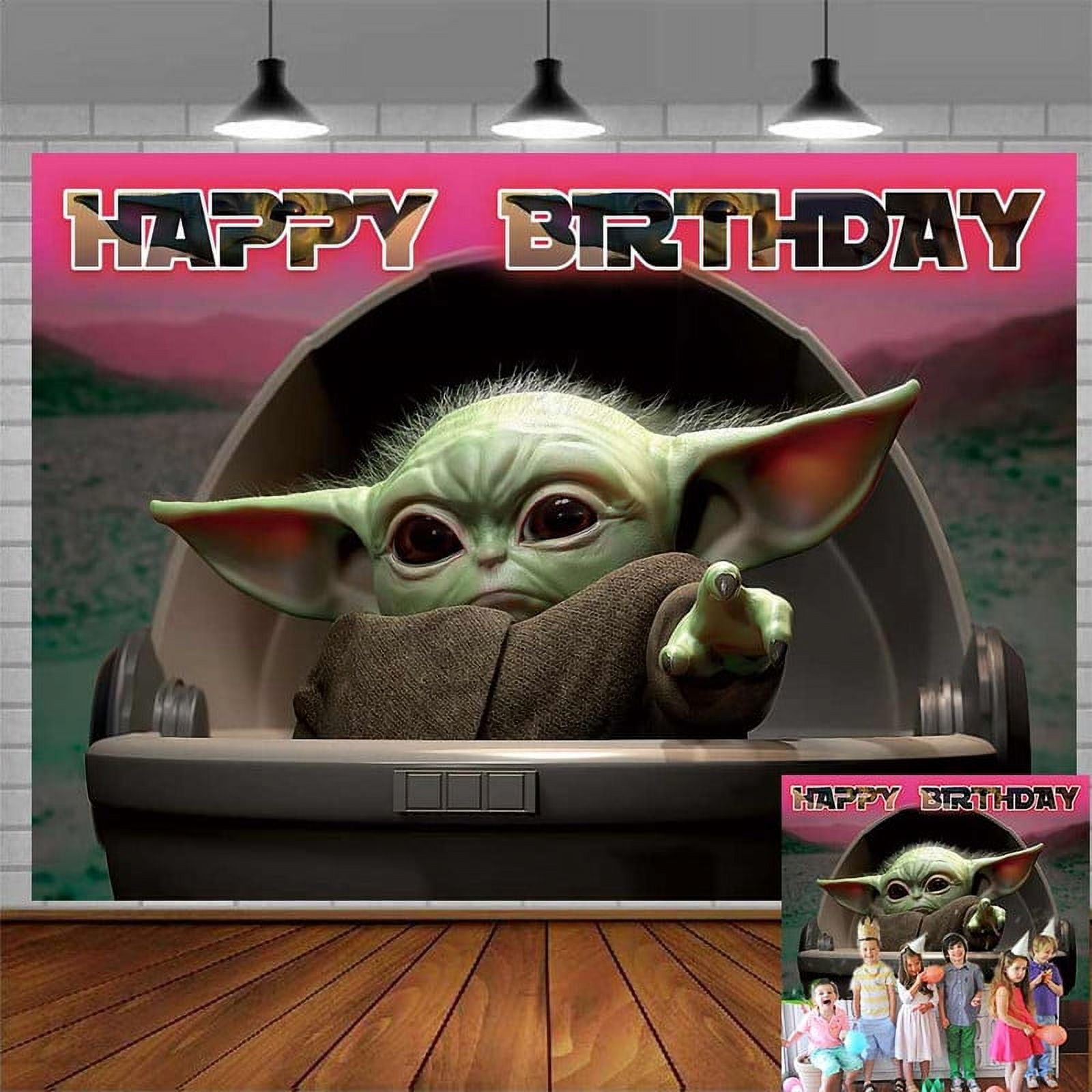 Yoda Baby Backdrop Banner Party Supplies Poster Movie Theme Background ...