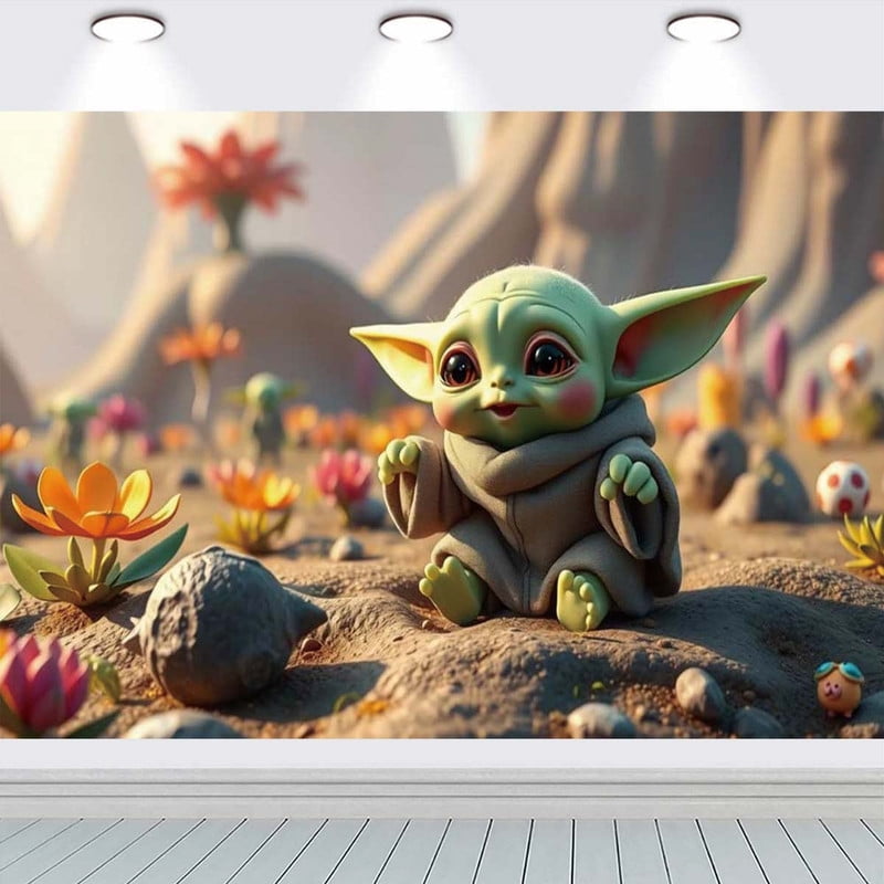 Yoda Baby Taspestry Wall Decor Party Supplies Background BackdropBanner ...