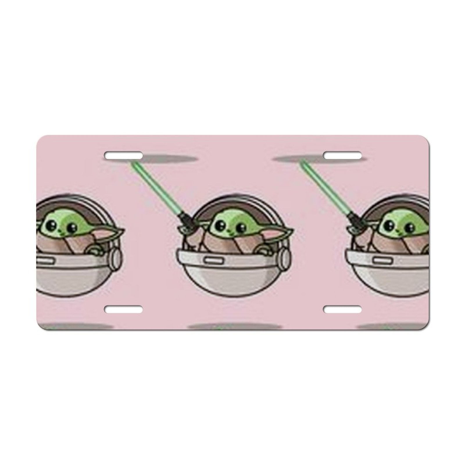 Yoda Car License Plate Cute Anime License Plate Covers Holder ...