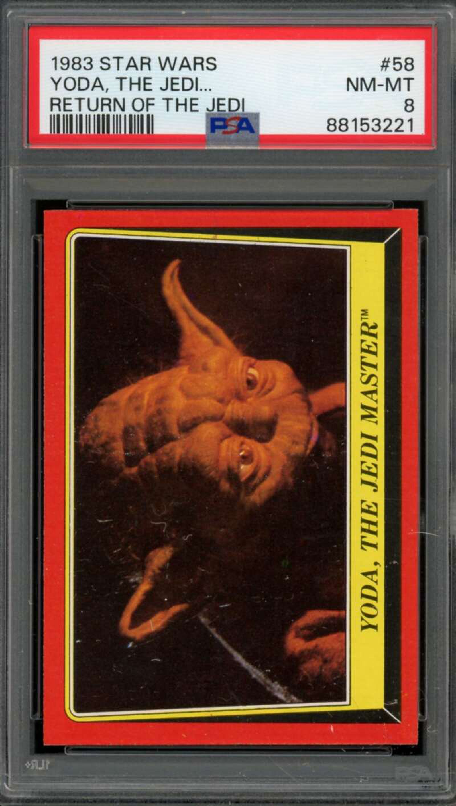 Yoda Card 1983 Star Wars Return Of The Jedi #58 PSA 8 - Walmart.com