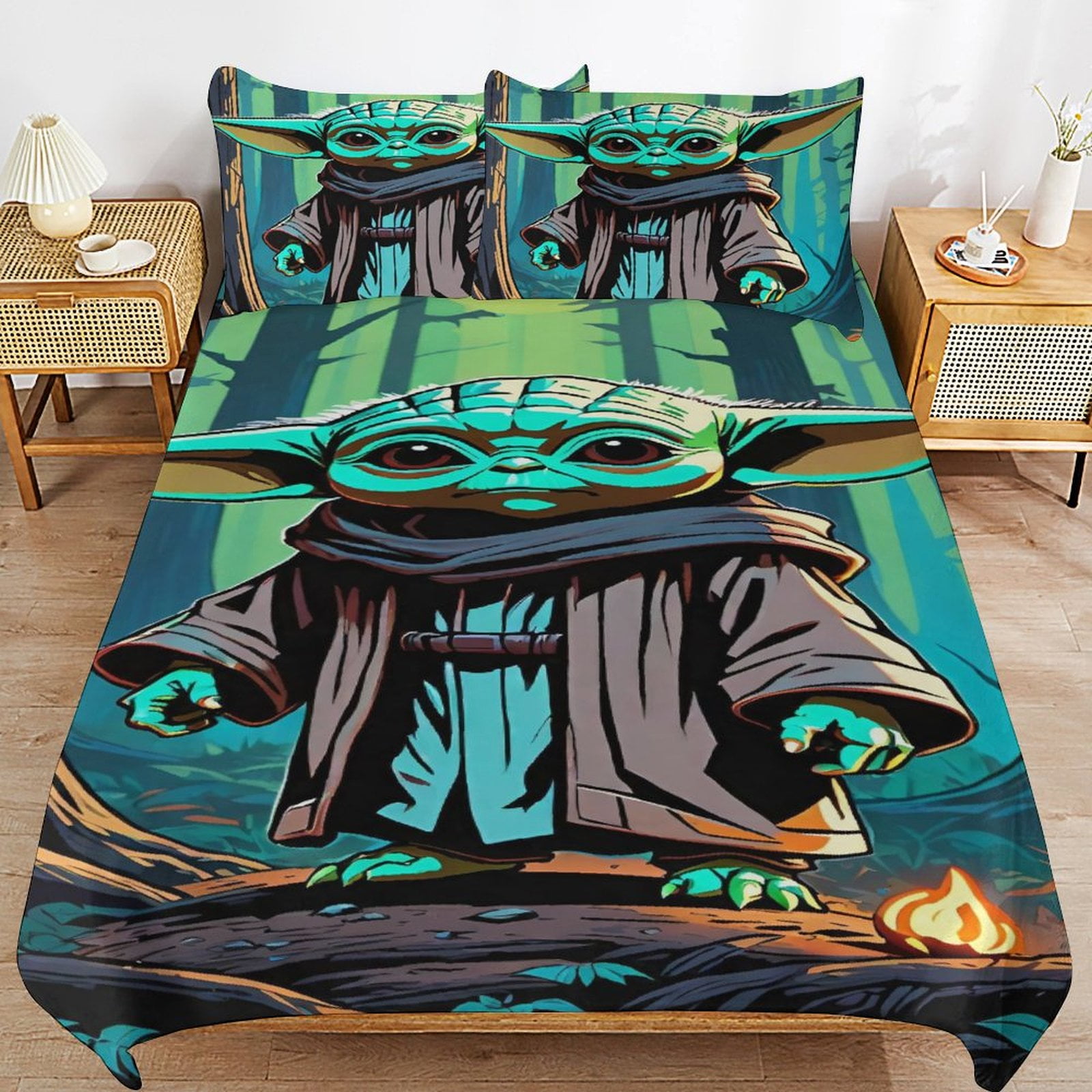 Yoda Duvet Cover Set 3 Pieces, Ultra Soft Comfortable Graphics Printed ...