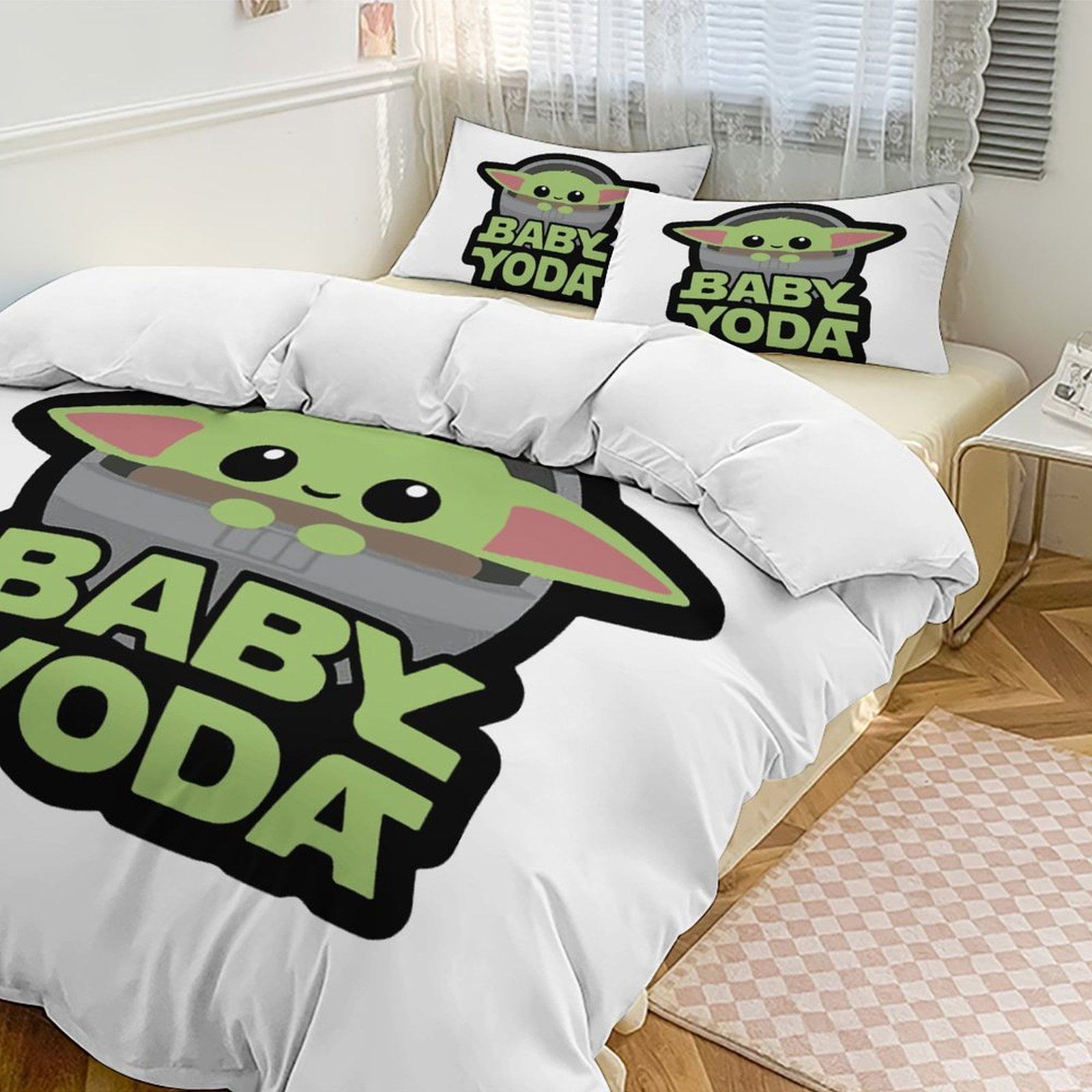 Yoda Kids Bedding Set 3 Piece Set Cartoon Double-sided Printing Queen ...