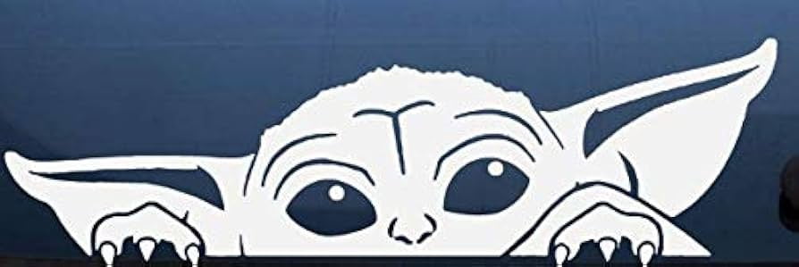 Yoda Peeking Stars Wars Professional Sticker for Truck, Car, Tumbler ...
