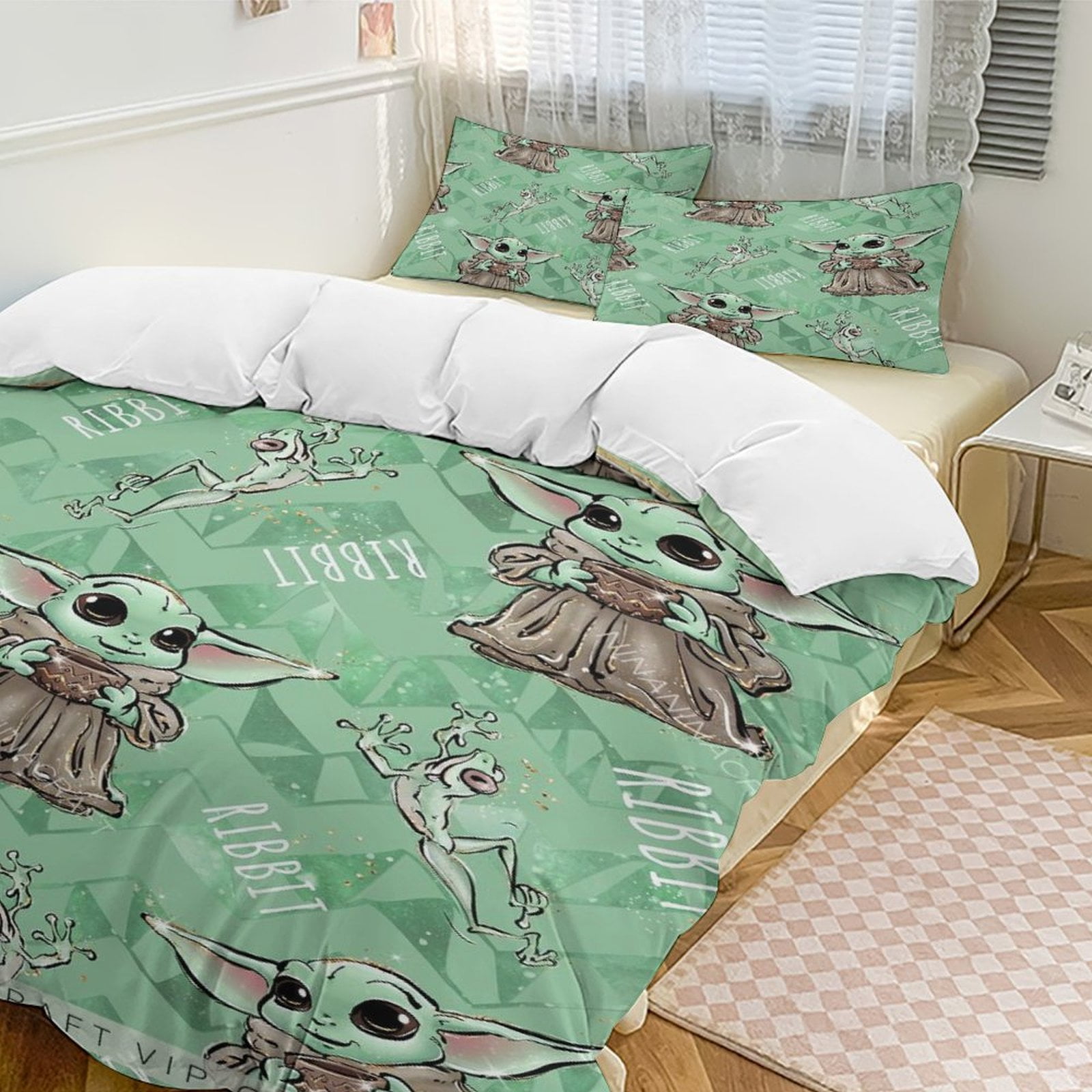 Yoda Printed Quilt Set 3-Pieces for Kids Adults with 2 Pillowcases 1 ...