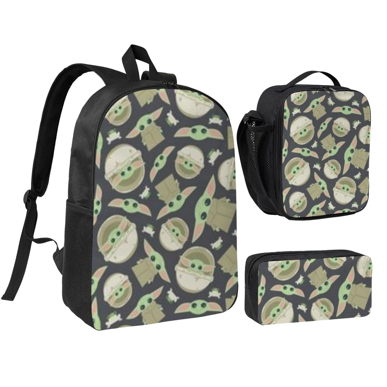 Yoda School Backpack with Lunch Box and Pencil Cas Backpack Set Cute ...