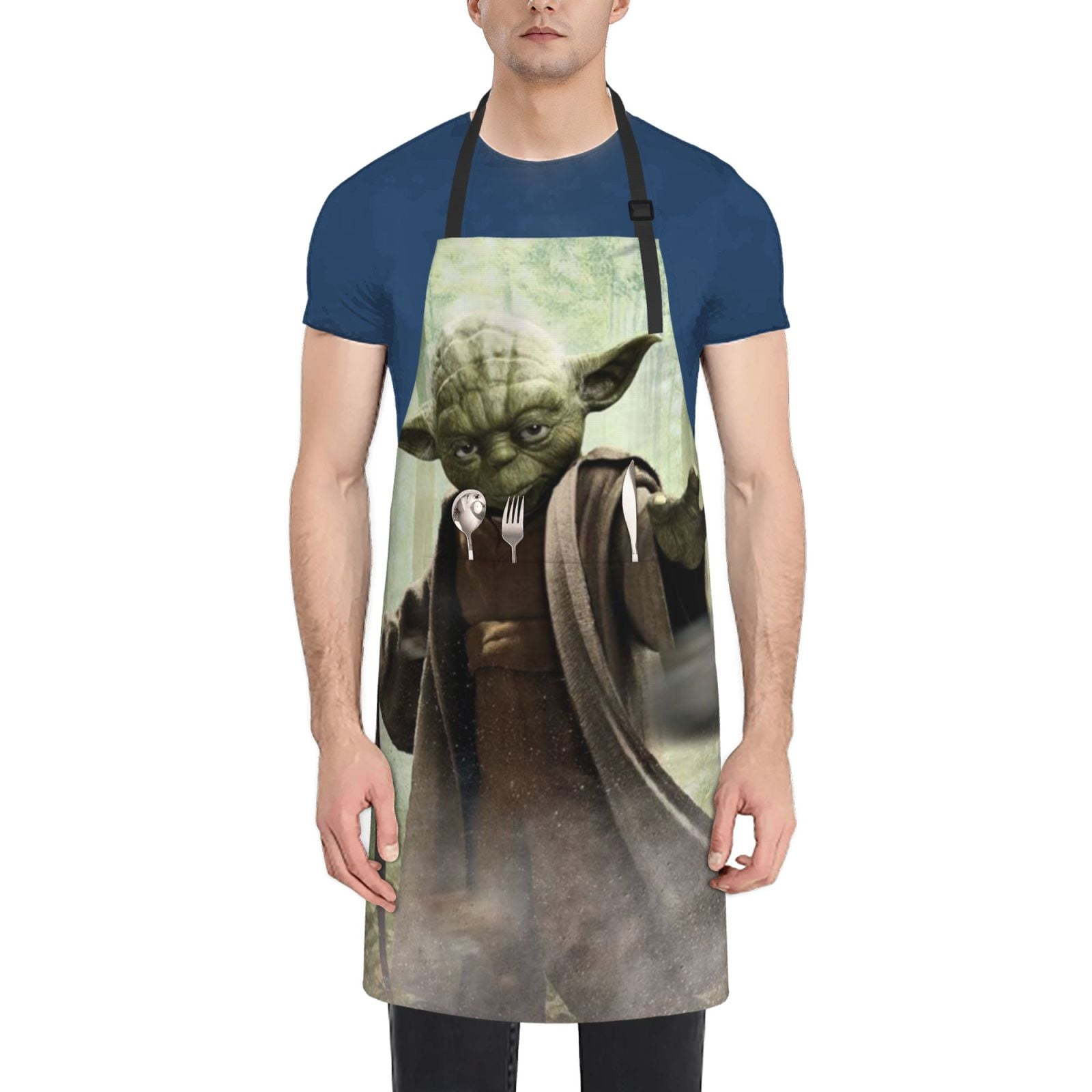 Yoda Waterproof Cooking Aprons, Adjustable Bib Soft Chef Apron With 2 ...