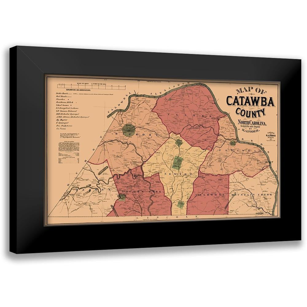 Yoder 24x16 Black Modern Framed Museum Art Print Titled - Catawba North ...