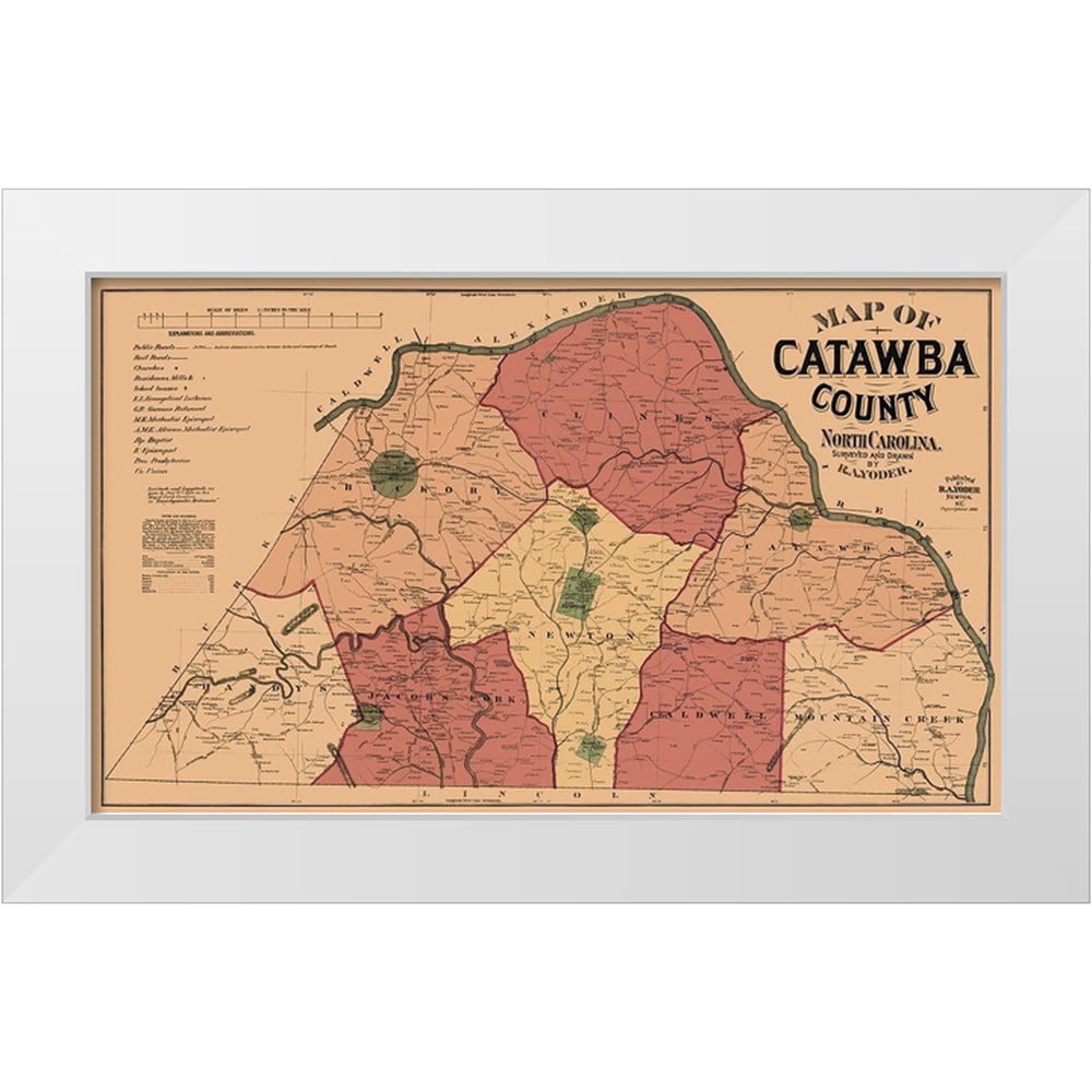 Yoder 24x16 White Modern Wood Framed Museum Art Print Titled - Catawba ...